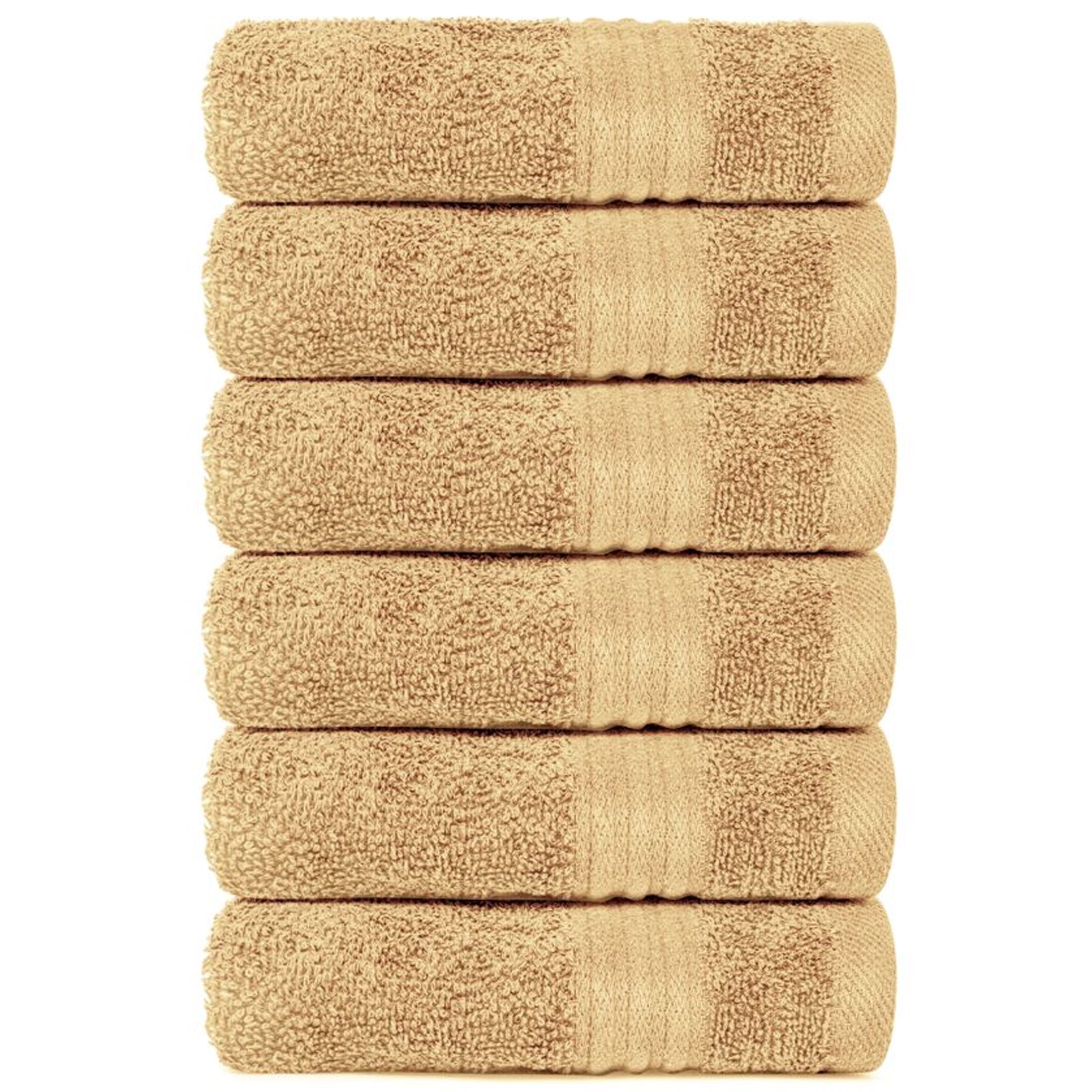 Dewall Maisons Classic Beige 6-Piece Washcloth Set - Plush Towels - 100 ...
