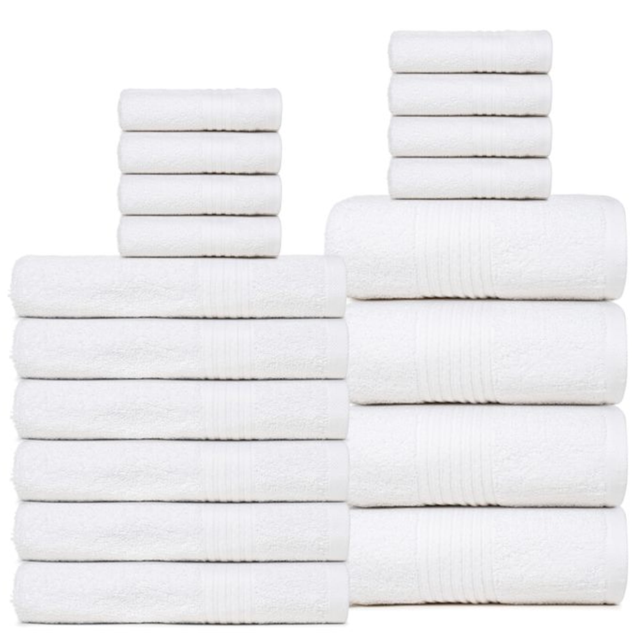 Dewall Maisons Elegant White 18-Piece Towel Set For Superior Bathing ...