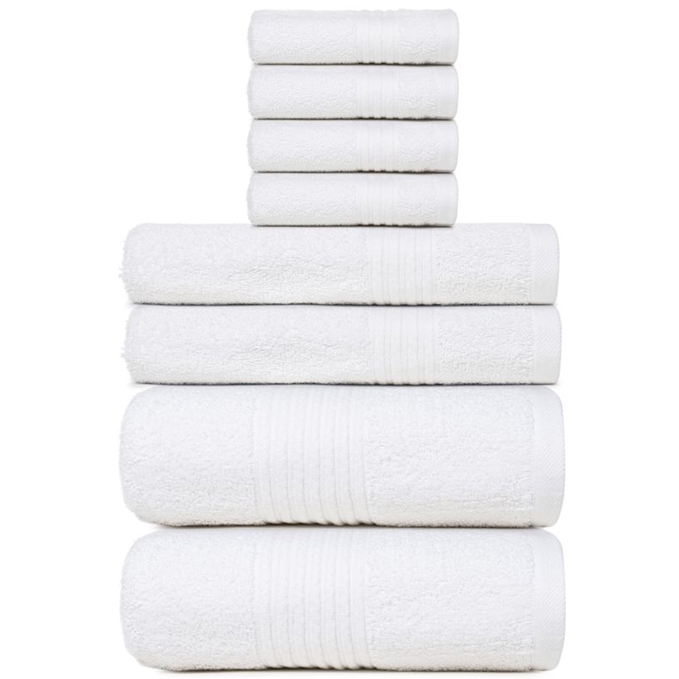 Dewall Maisons Elegant White 8-Piece Towel Set - Plush ComFort ...