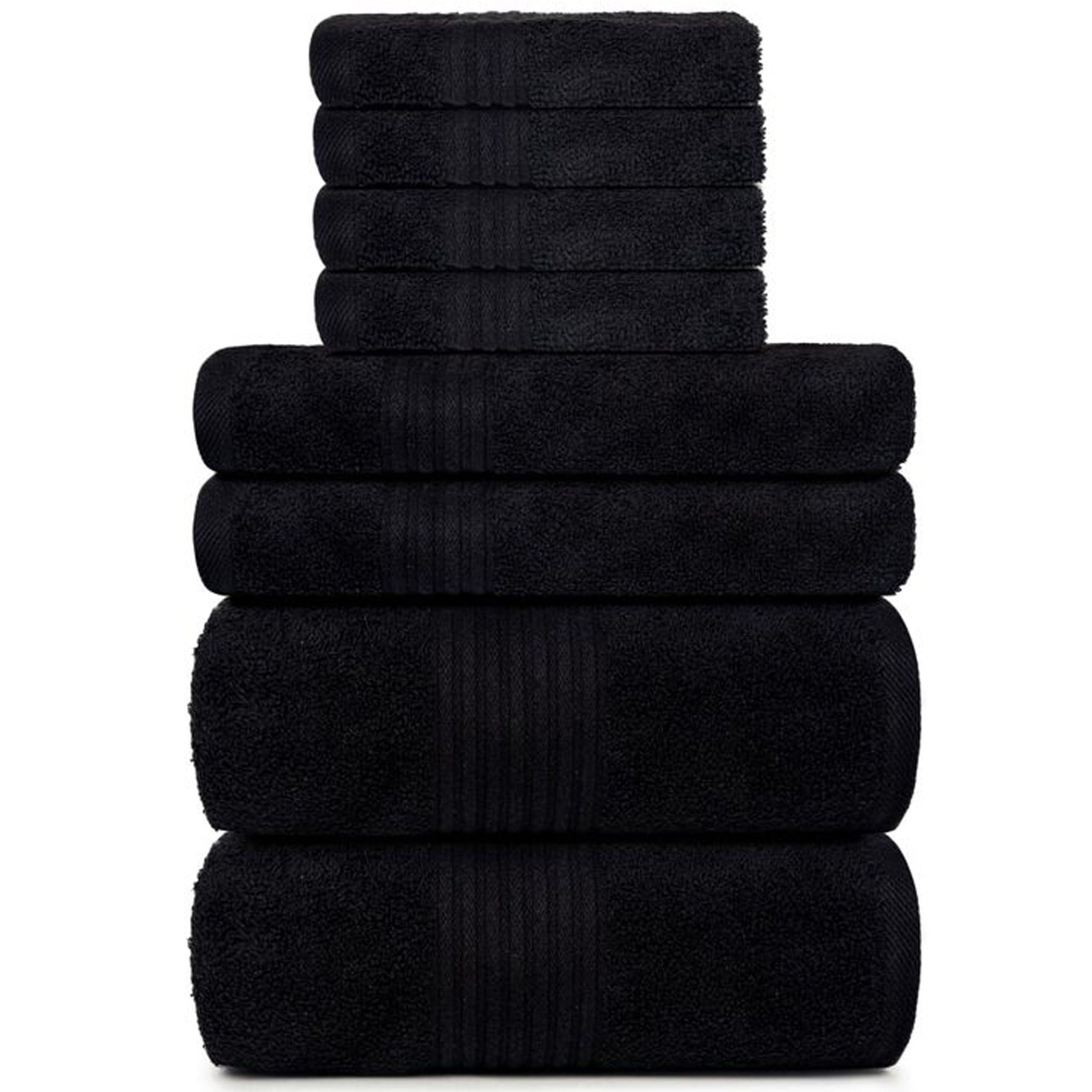 Dewall Maisons Exceptional 8-Piece Black Cotton Towel Set - High ...