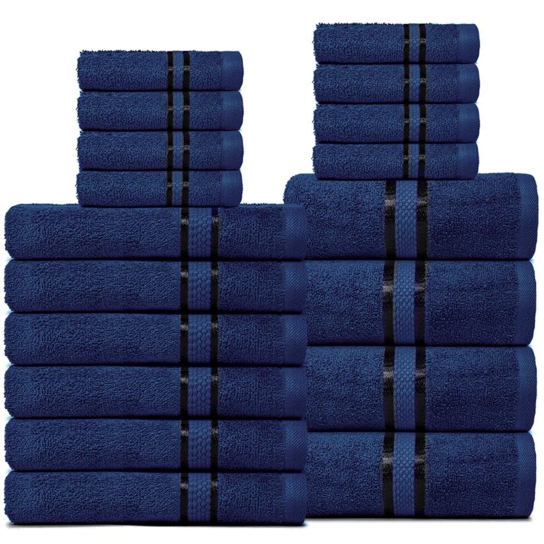 SPRINGFIELD LINEN 6 Piece Set Bath Towel Towel Blue 2 Bath Towel, 2 ...