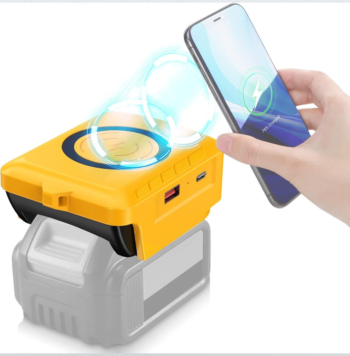 for Dewalt 18/20V Battery Fast Wireless Charger Adapter - Upgraded ...