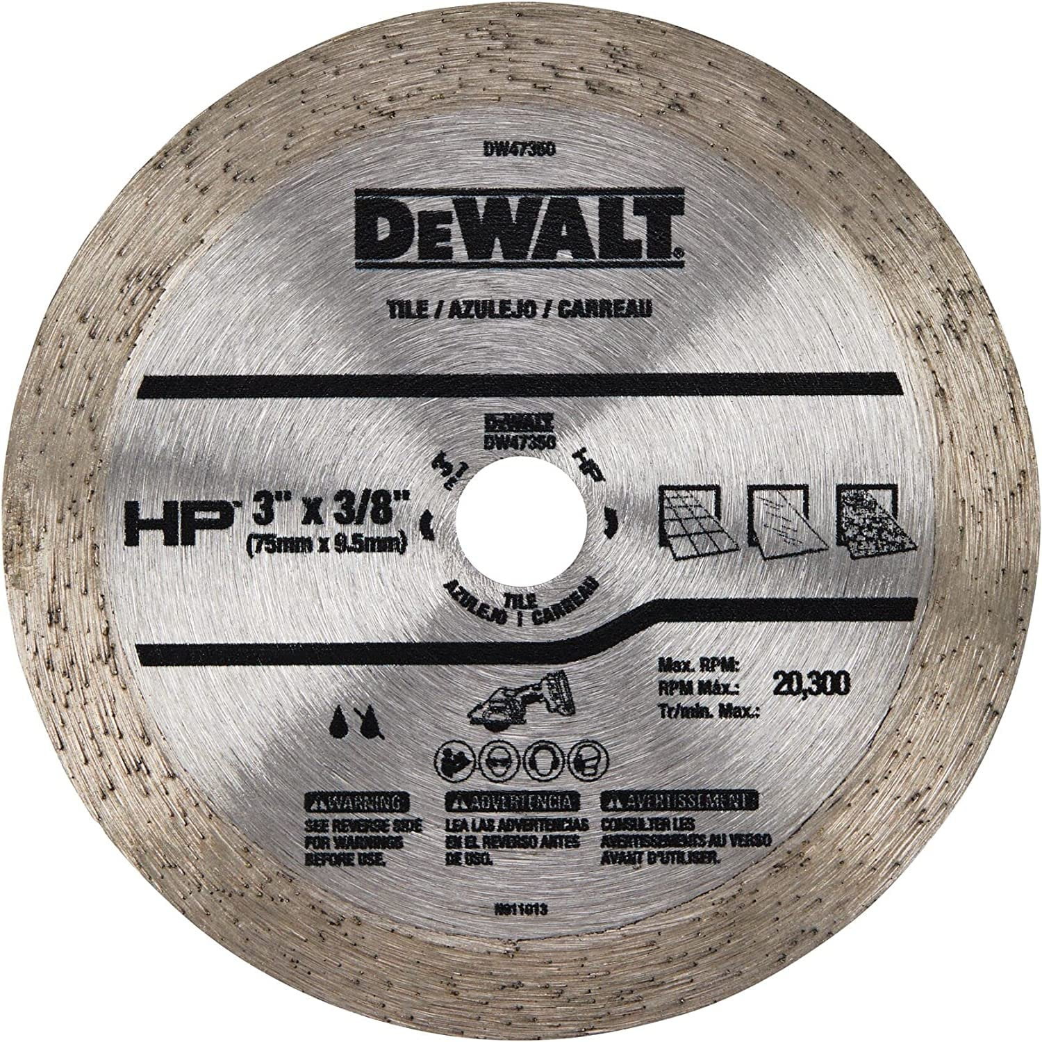 DEWALT Tile Saw Blade DW47350 - 3 In Continuous HP, High-Strength Steel ...