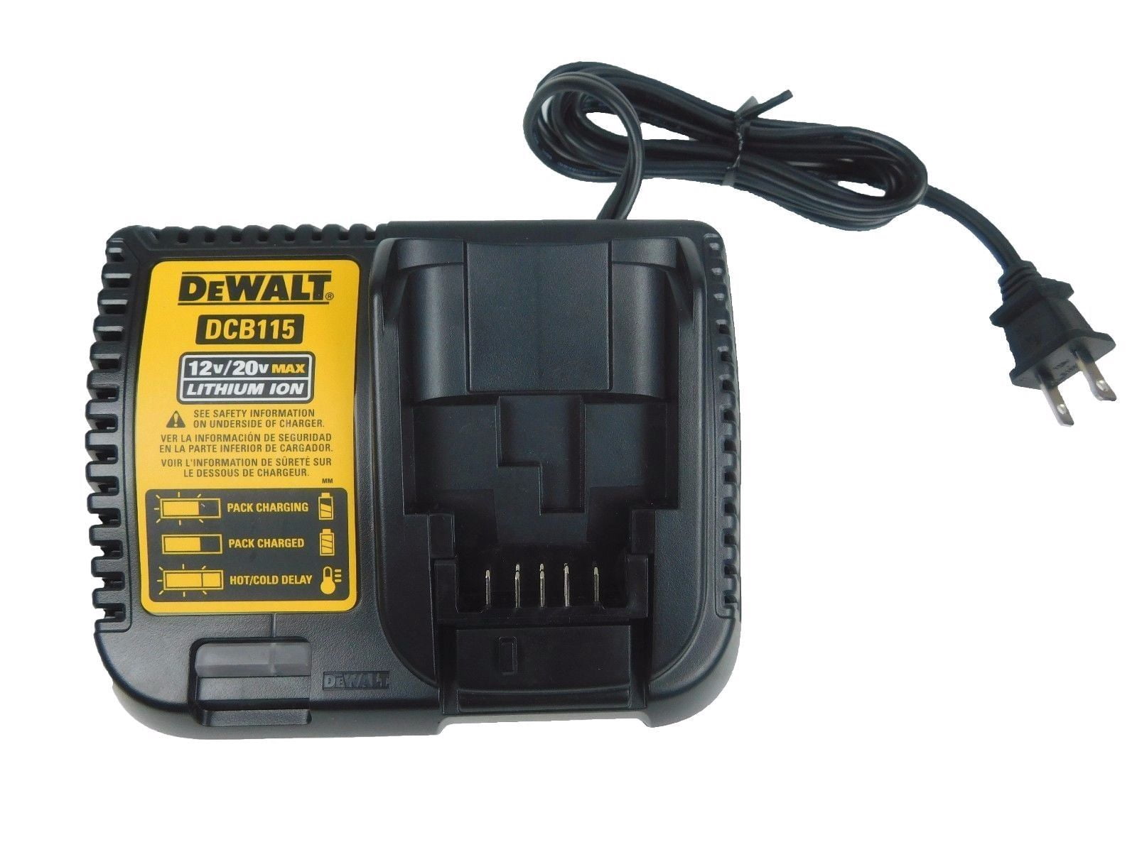 Dewalt DCB115 - Fast Powered 12V/20V Max Lithium-Ion Charger, Rapid ...
