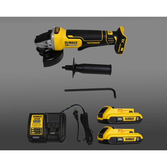 Dewalt DCG413 20v 4-1/2" Grinder 2 Pack DCB203 20V 2.0AH Battery DCB115 ...