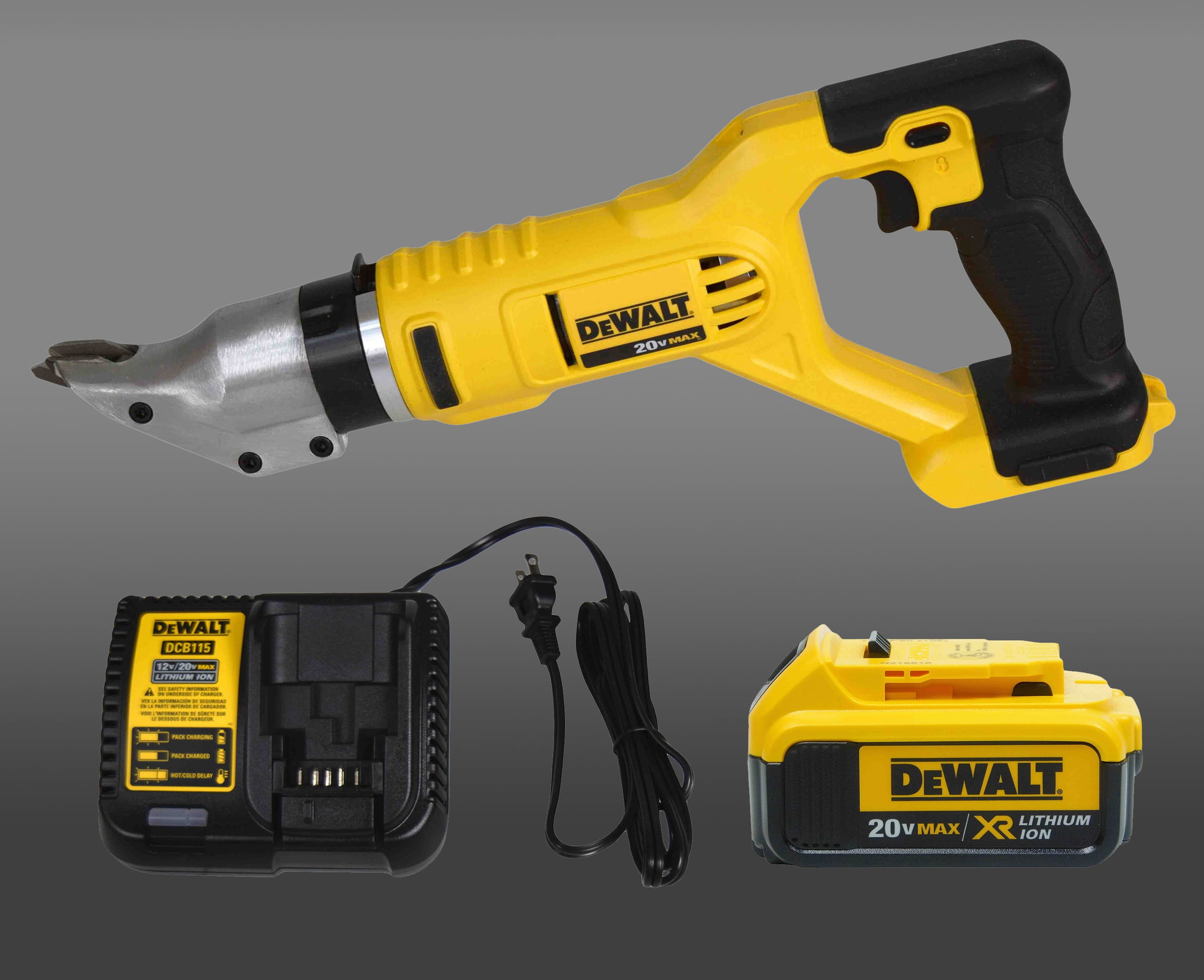 Dewalt DCS491B 20V 18 Gauge Shears, DCB204 20V 4.0AH Battery, DCB115 ...