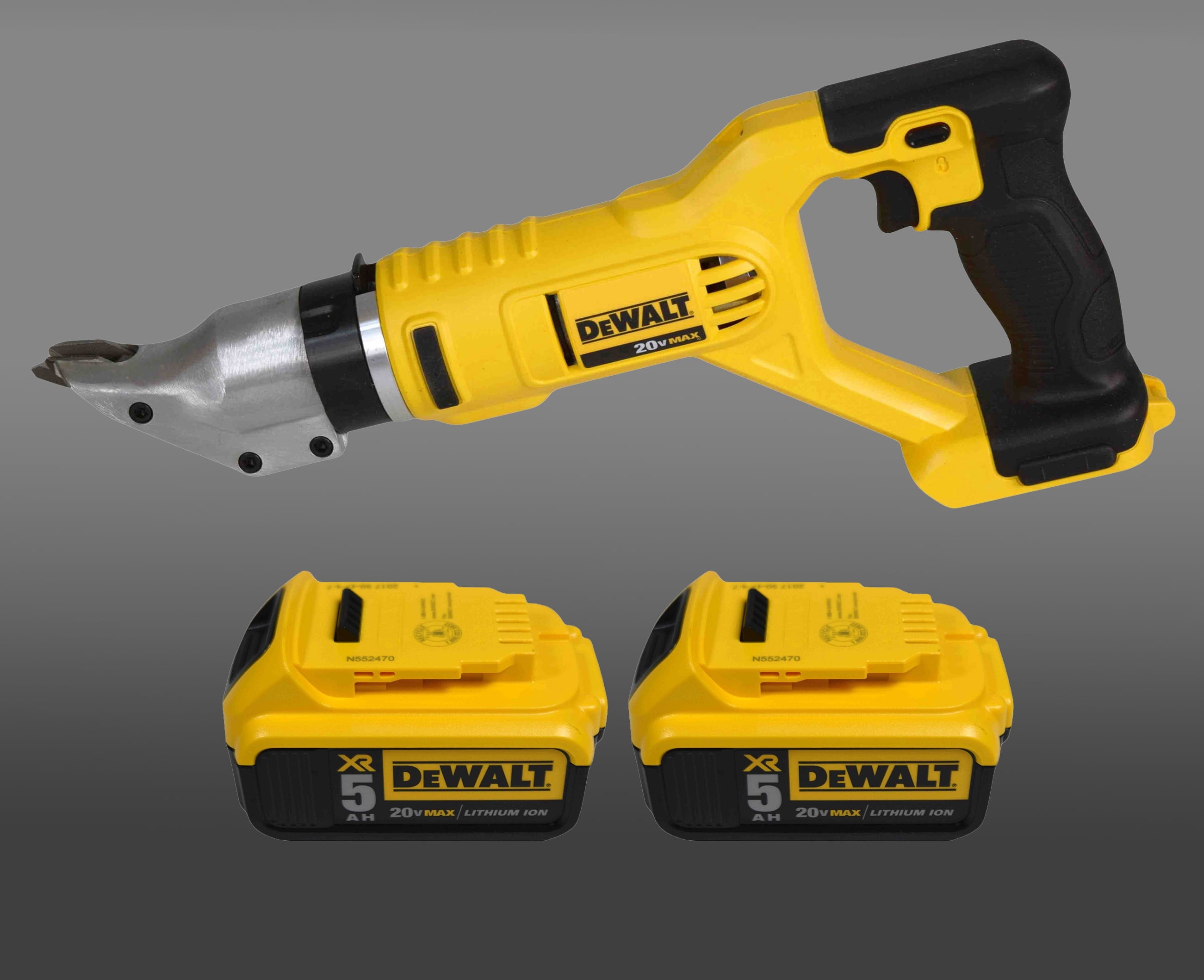 Dewalt DCS491B 20V 18 Gauge Swivel Head Shears w/ 2 DCB205 20V 5.0AH ...