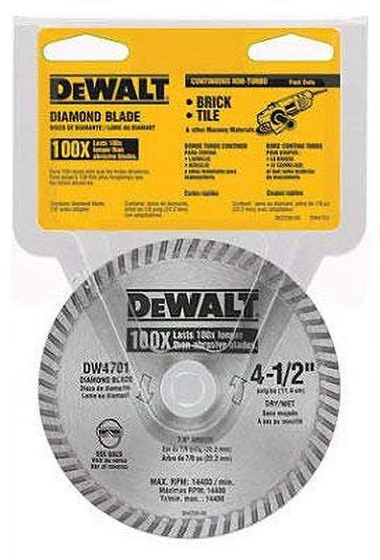 Dewalt DW4701 4.5" Dry Cut Diamond Masonry Circular Saw Blades ...
