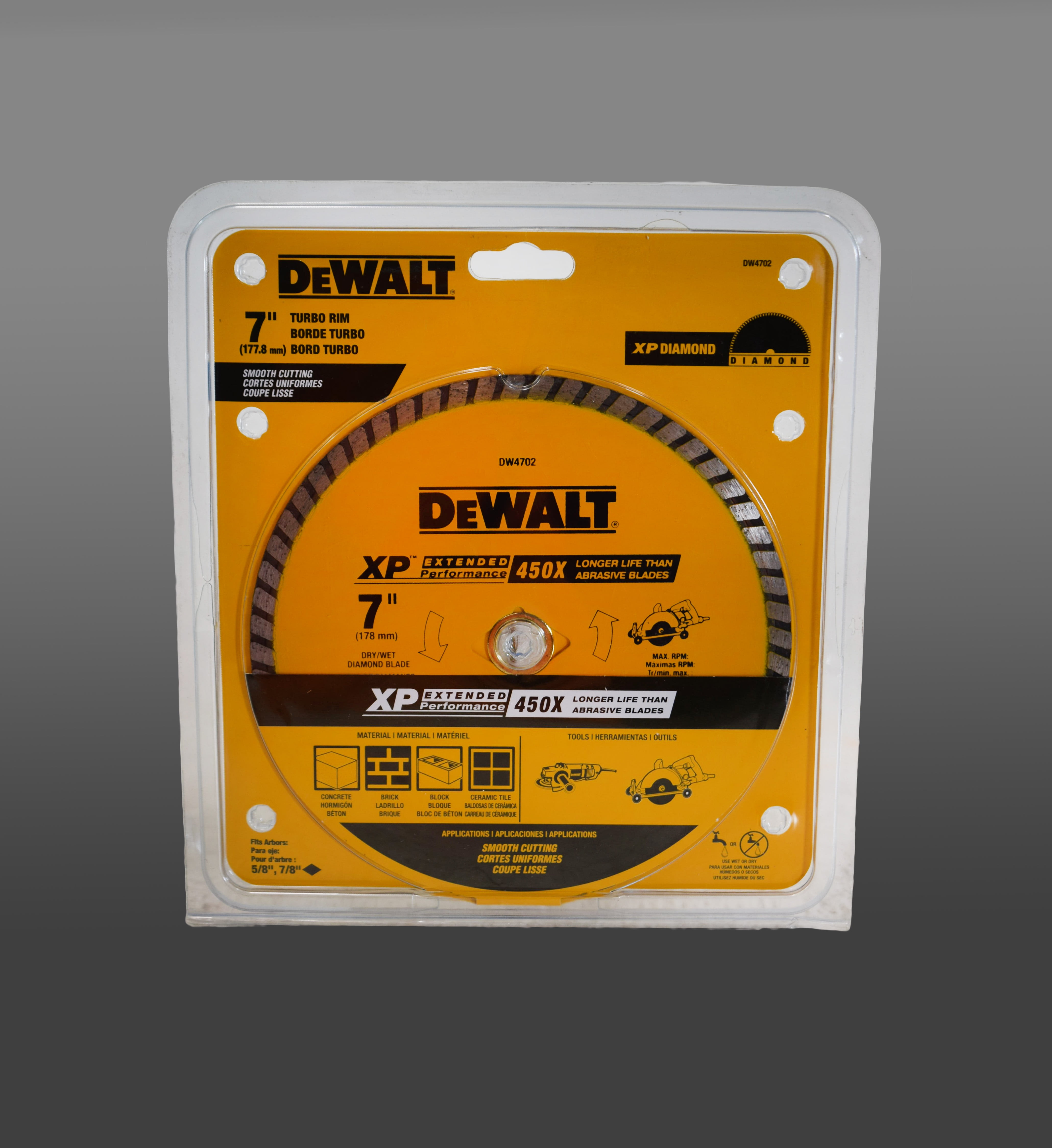 Dewalt Dw4702 7 Turbo Rim Wetdry Diamond Circular Saw Blade