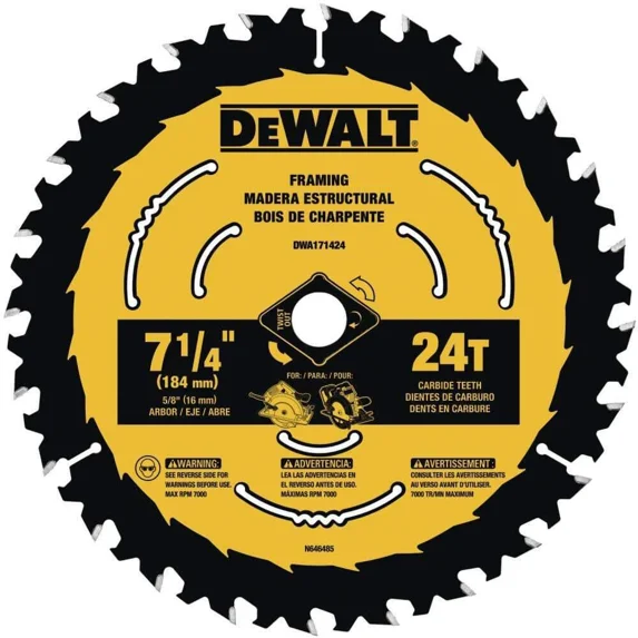 Dewalt (Dwa171424B10) Tough Track 7-1/4 In. Circular Saw Blade 24T ...
