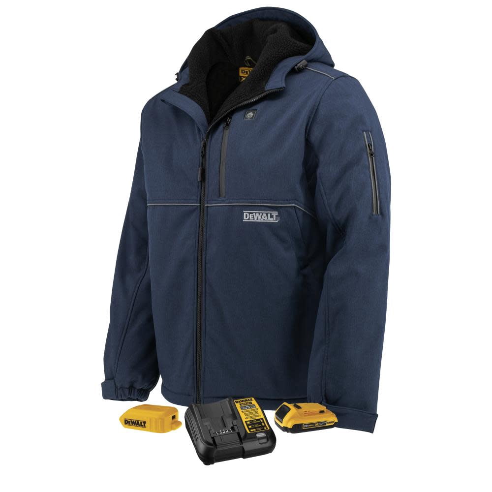 Dewalt DCHJ101D1-L Men's Heated Soft Shell Jacket with Sherpa Lining ...