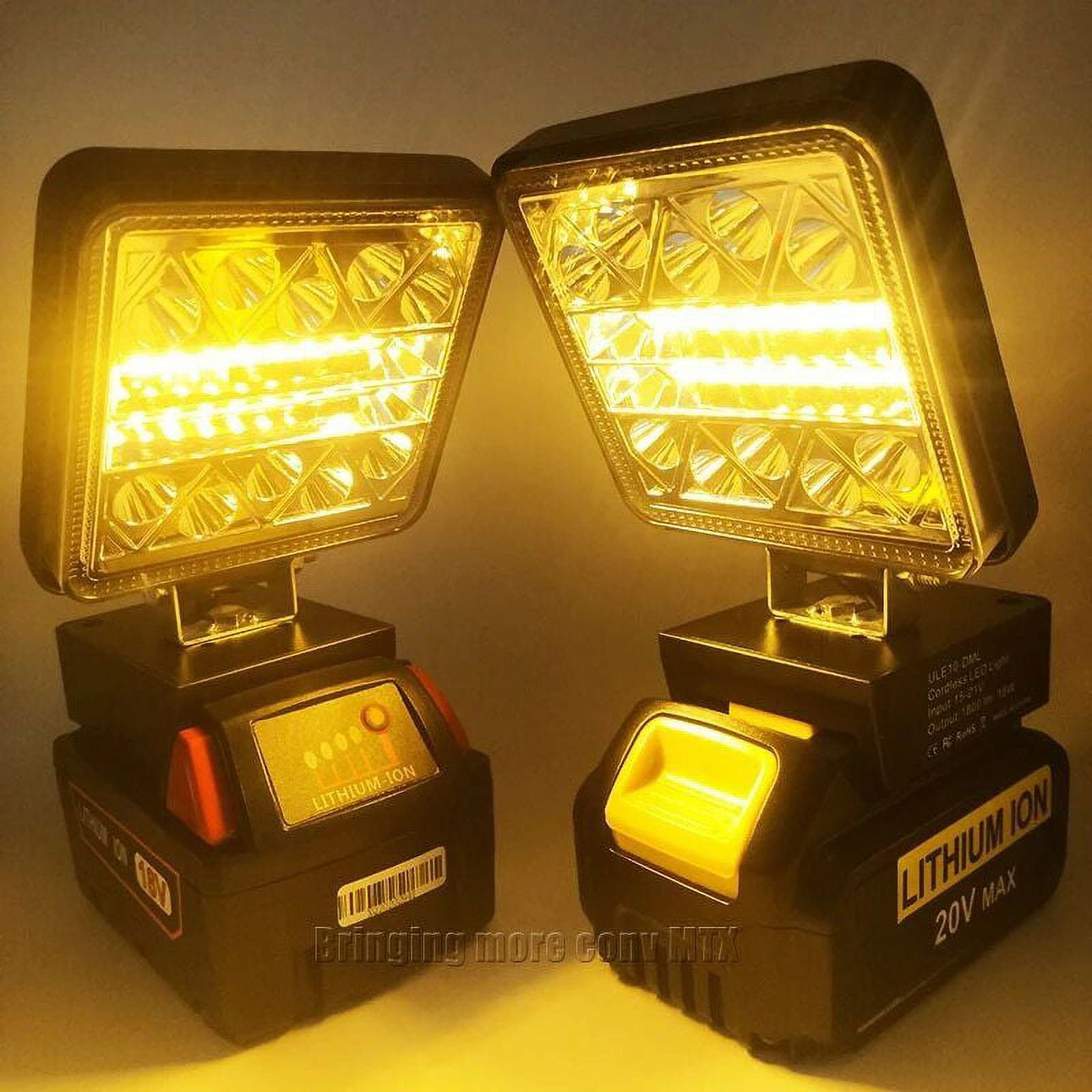 Dewalt Milwaukee 18V 20V Li-ion Battery Two Way Working / Flashing Light LED 16w - Walmart.com