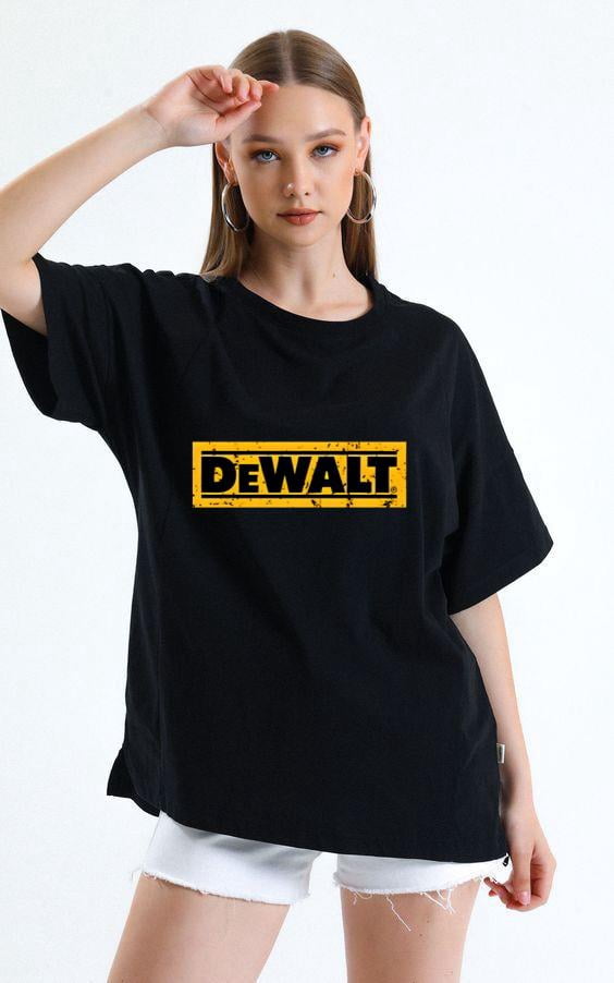 Dewalt Tools Distressed Black Logo T Shirt Work Gear DIY Enthusiasts ...