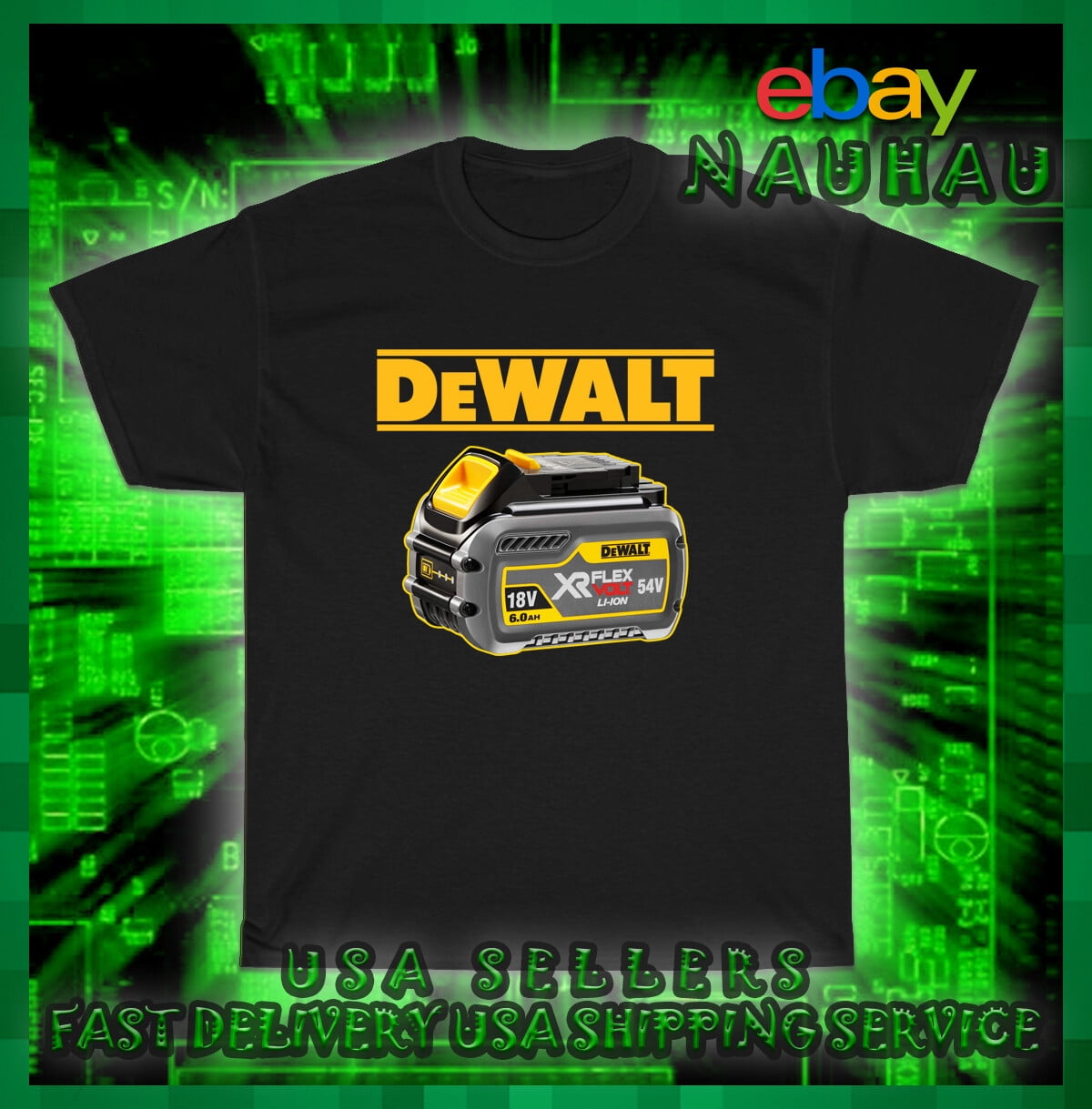 Dewalt XR FlexVolt 54v American Logo Men's T-Shirt American Size Fit T ...
