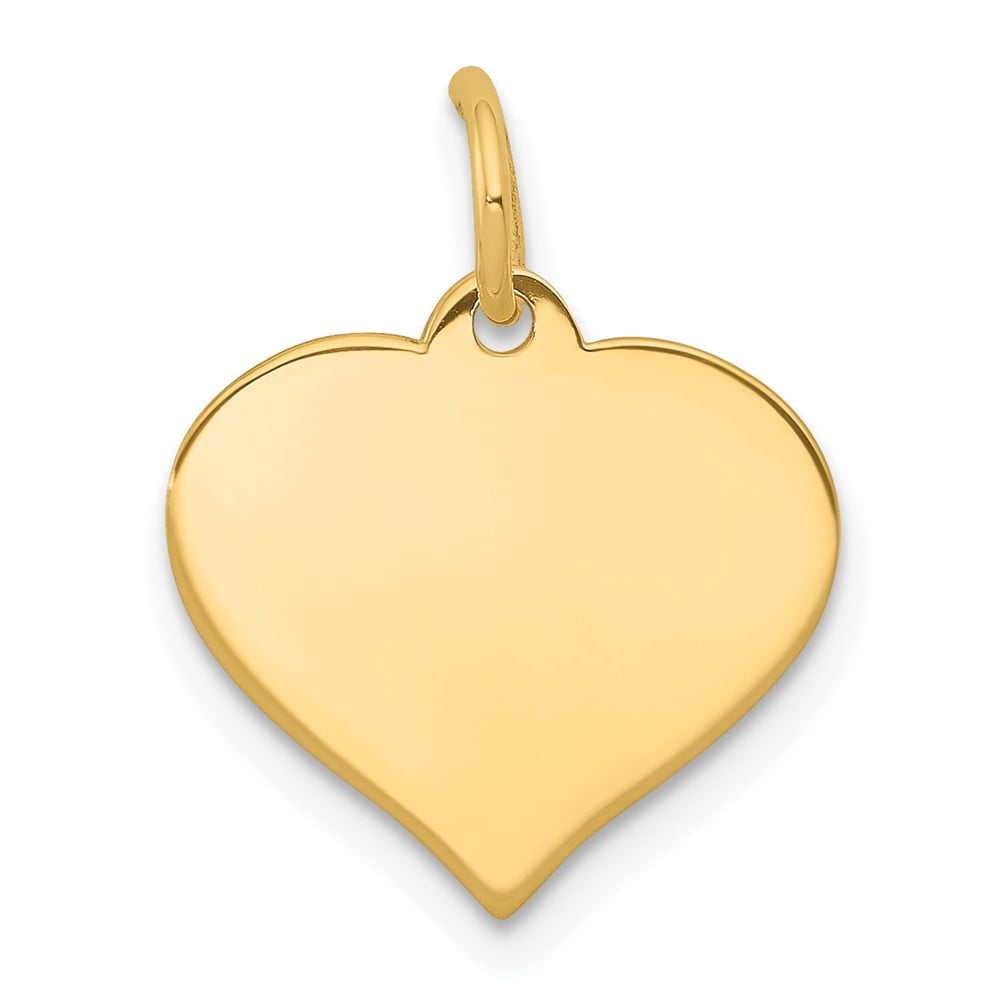 DewberryDiamonds 10K Yellow Gold Heart Disc Charm Pendant, 0.52 GM, 18 ...