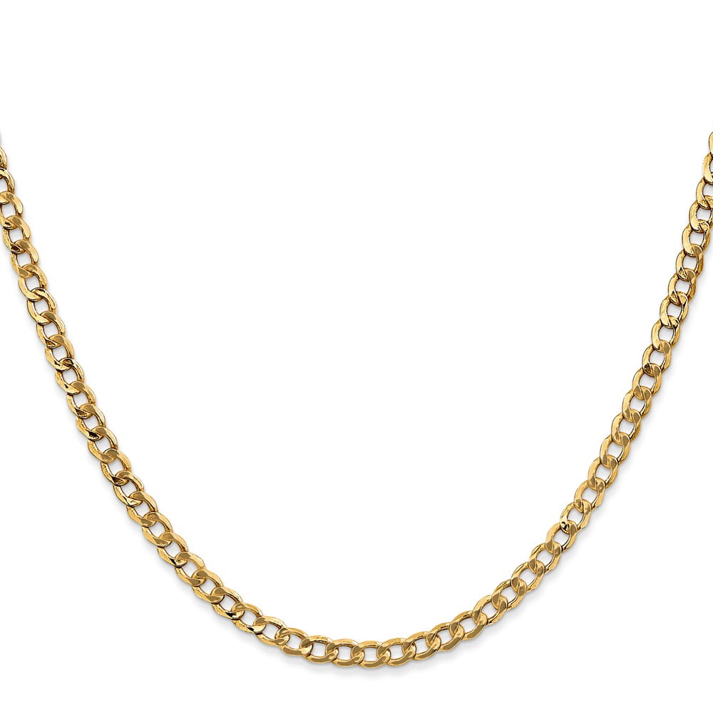 DewberryDiamonds 10K Yellow Gold 3.35mm Semi-Solid Curb Link Chain |26 ...