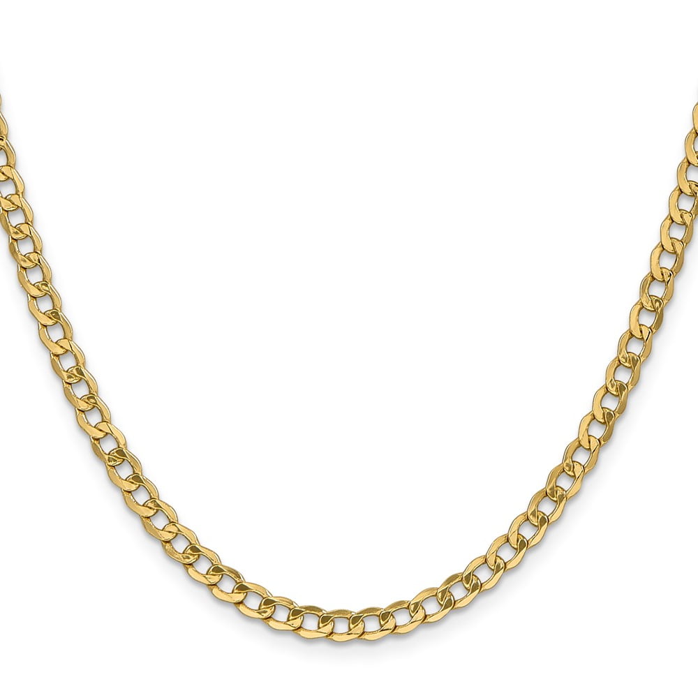 DewberryDiamonds 10K Yellow Gold 4.3mm Semi-Solid Curb Link Chain |20 ...
