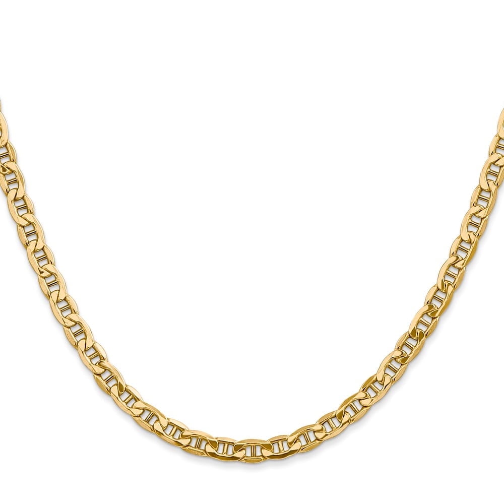 DewberryDiamonds 10K Yellow Gold 4mm Semi-Solid Anchor Chain |26" Inch ...
