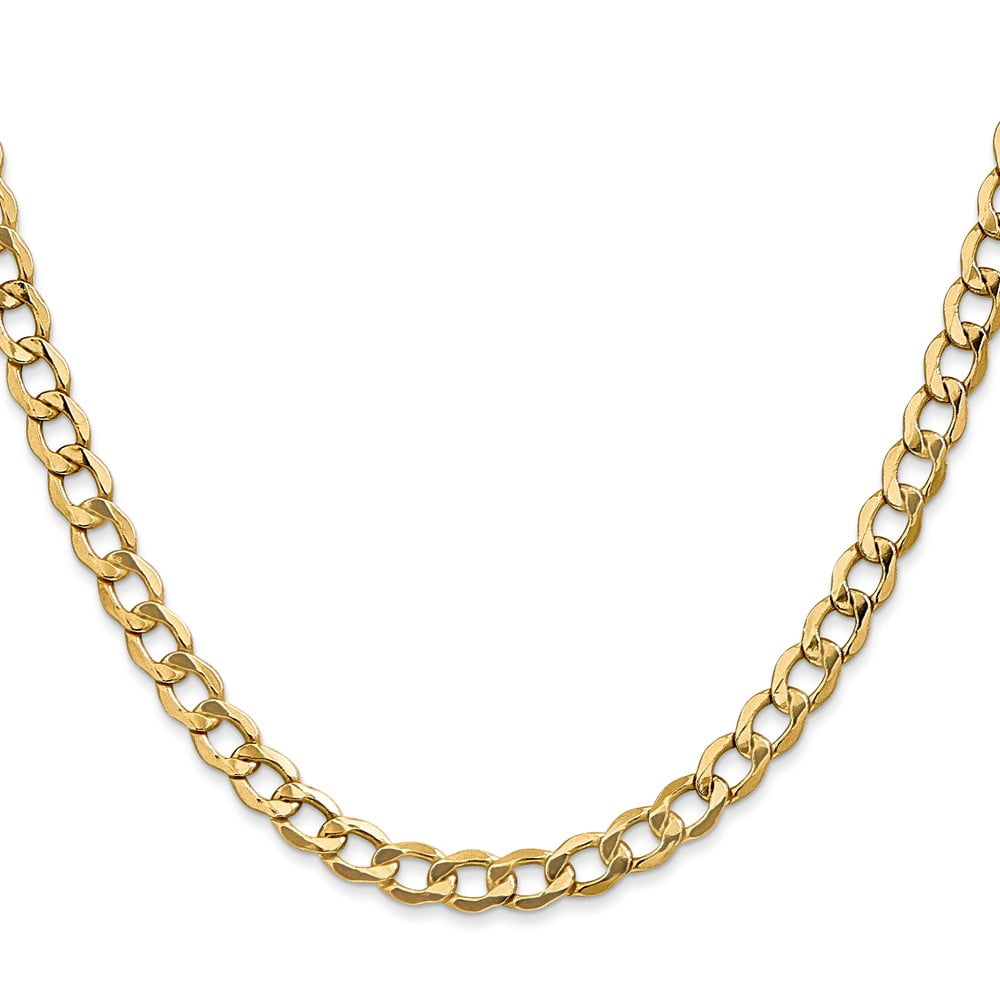 DewberryDiamonds 10K Yellow Gold 5.25mm Semi-Solid Curb Link Chain |26 ...