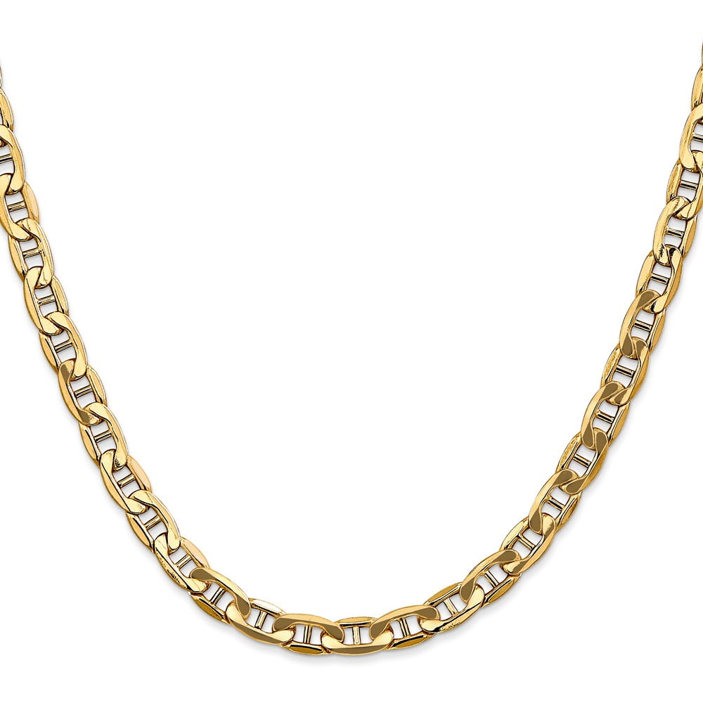 DewberryDiamonds 10K Yellow Gold 5.5mm Semi-Solid Anchor Chain |26 ...