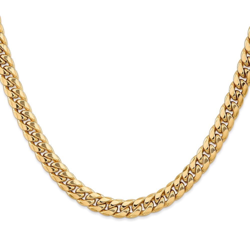 DewberryDiamonds 10K Yellow Gold 7.3mm Semi-Solid Miami Cuban Chain |20 ...
