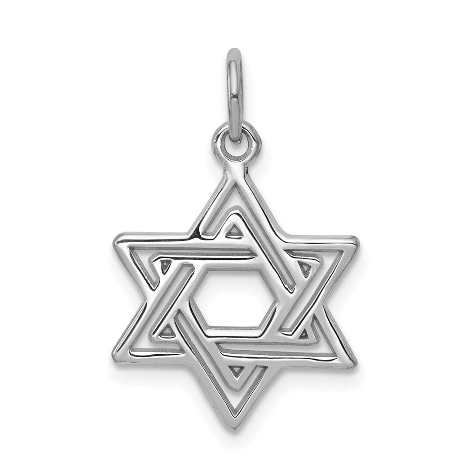 DewberryDiamonds 14K White Gold Star of David Charm Pendant Religious ...