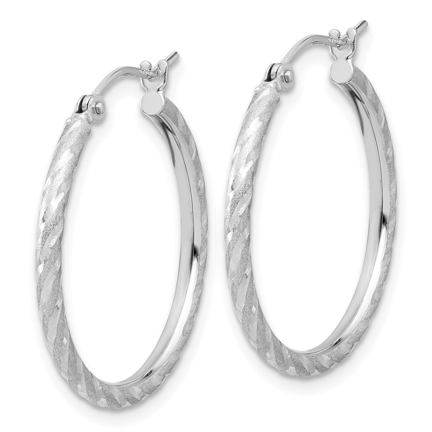 DewberryDiamonds 14k White Gold 2.00x25mm Polished and Satin Diamond ...