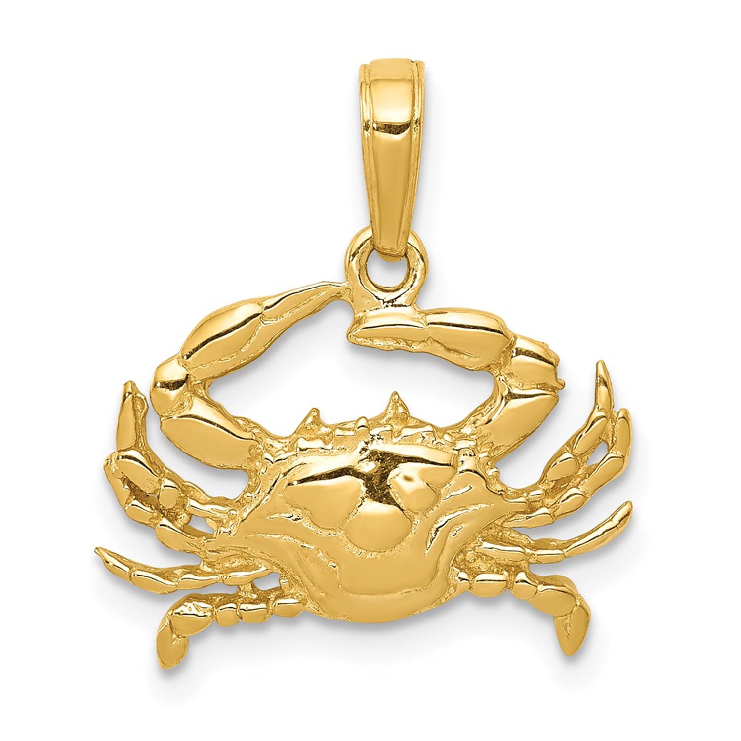 DewberryDiamonds 14k Yellow Gold Blue Crab Pendant (Weight : 1.69 gm ...