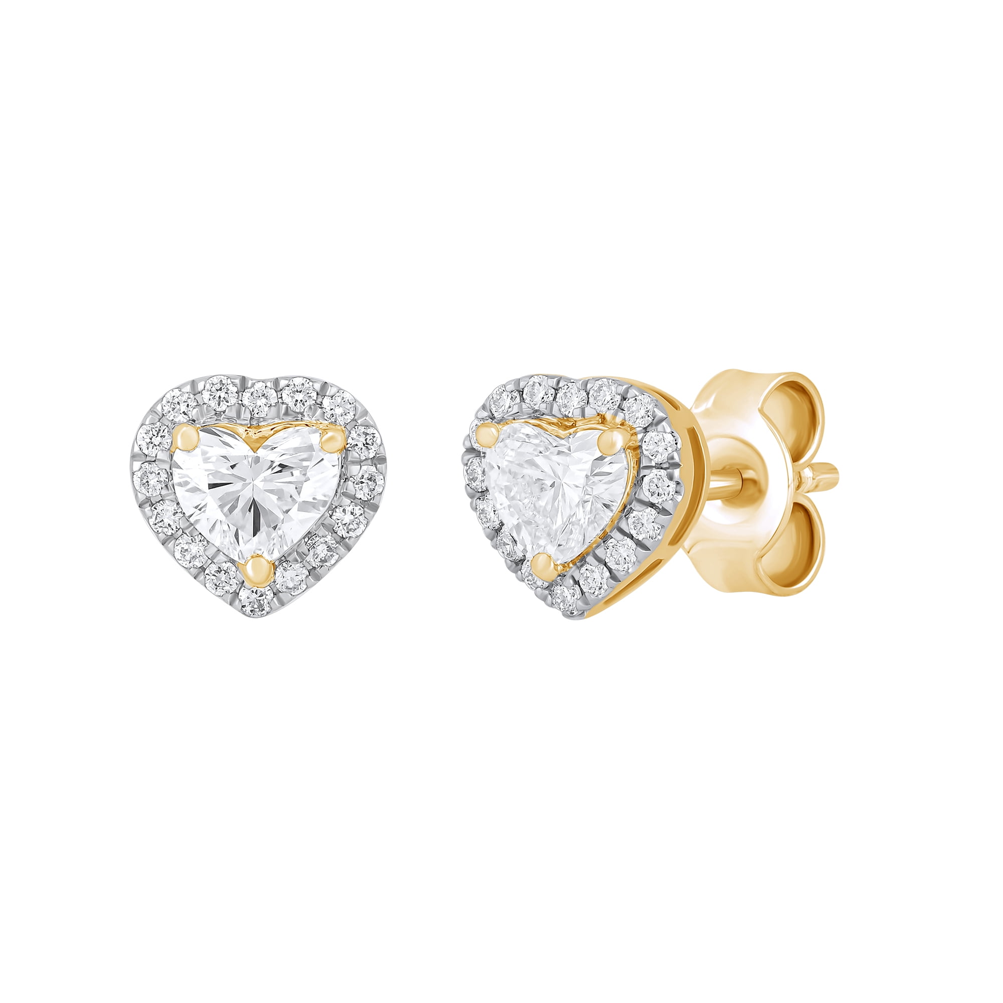 DewberryDiamonds Real Solid 14K Yellow Gold 1.00 cttw Heart Cut ...