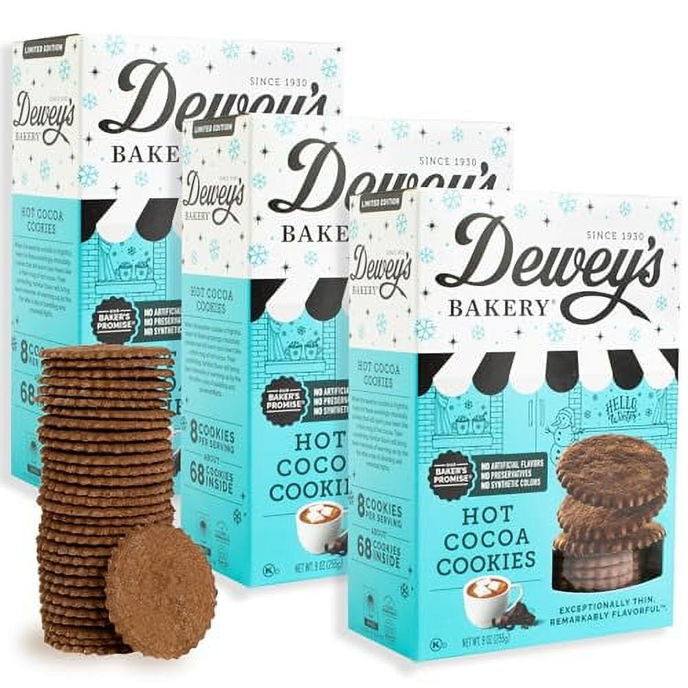 Dewey's Bakery Hot Cocoa Moravian Style Thin Cookies | Seasonal Flavor ...