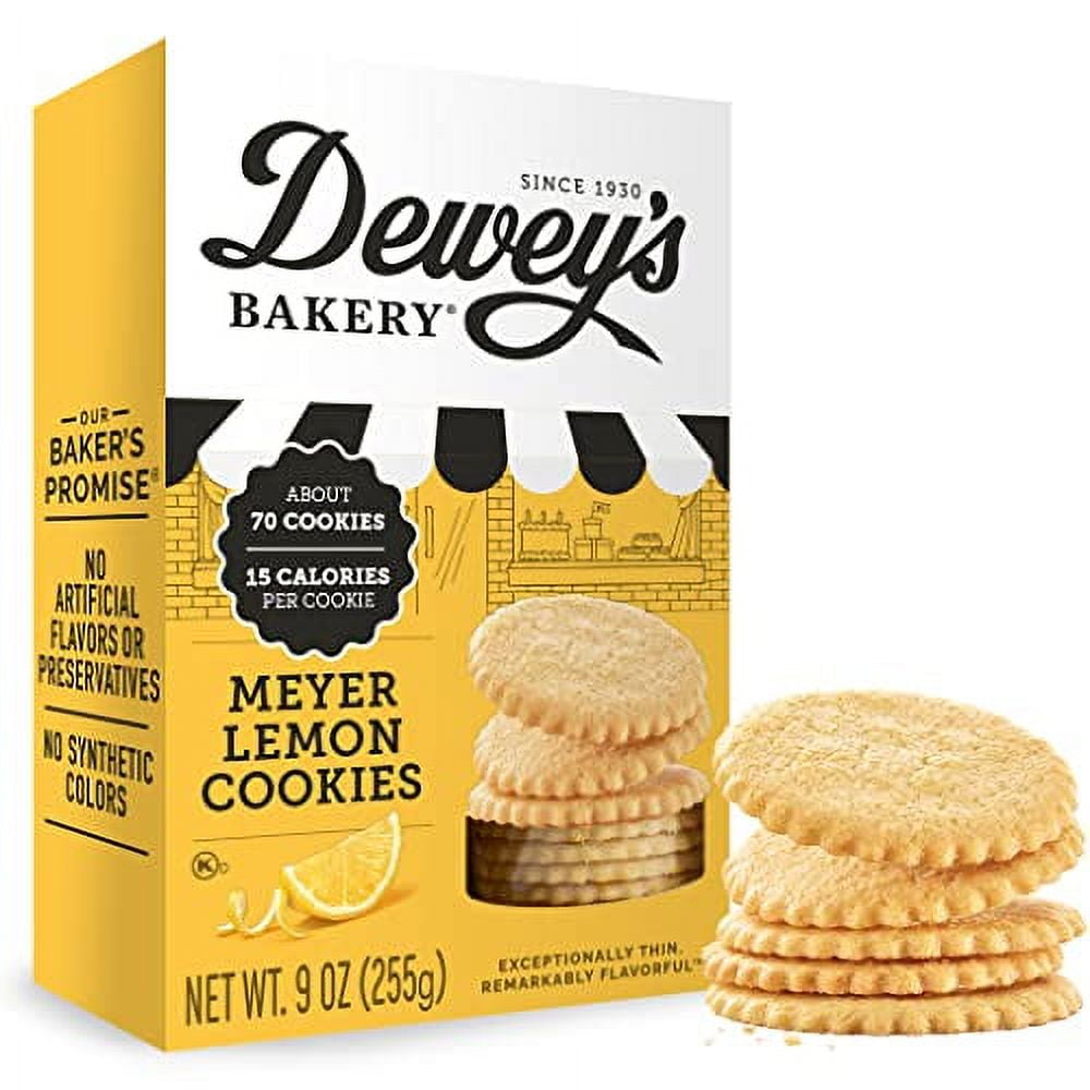 Dewey's Bakery Meyer Lemon Cookie Thins, 9 oz | Baked in Small Batches ...