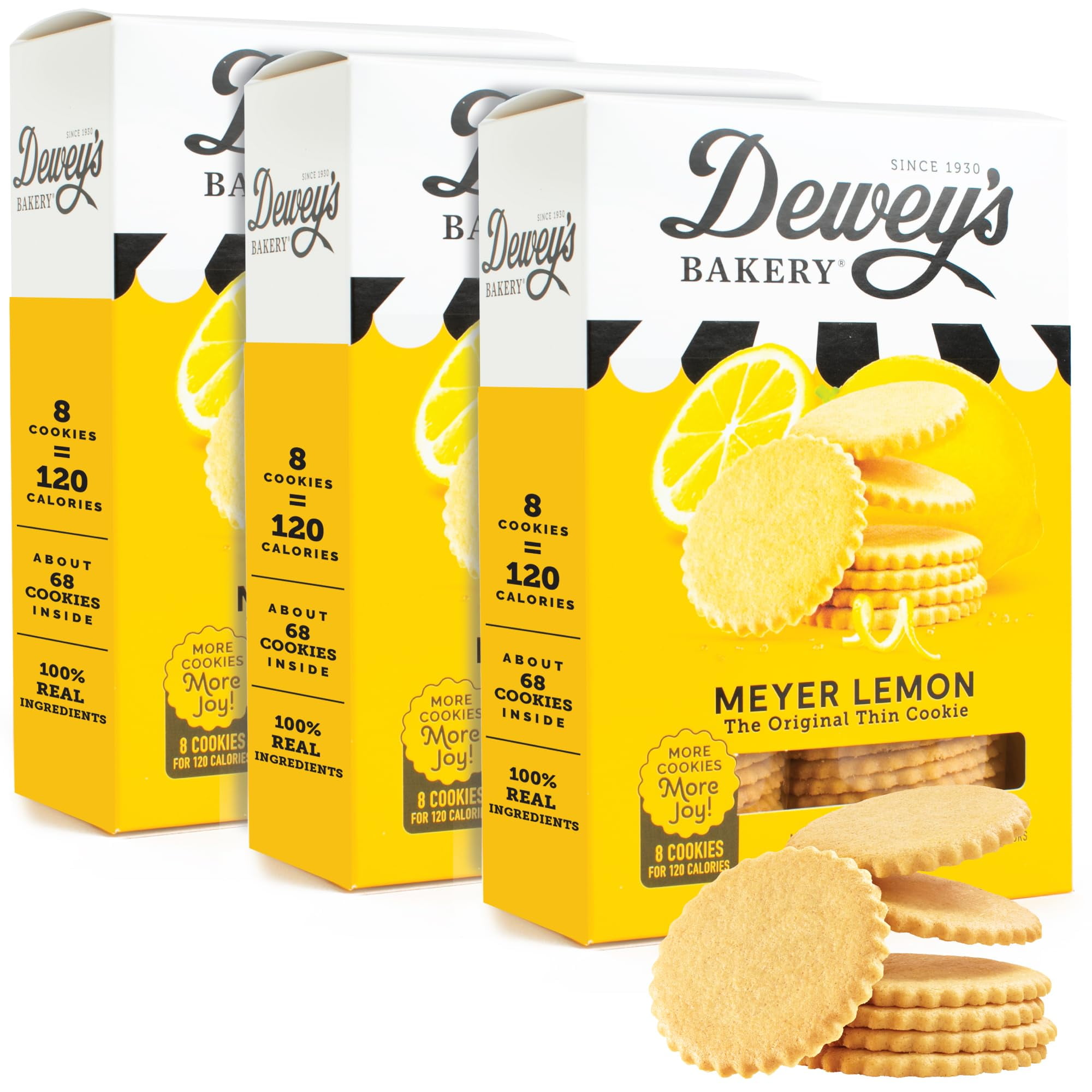 Dewey's Meyer Lemon VTF5 Moravian Style Cookie Thins, Fresh with Real ...