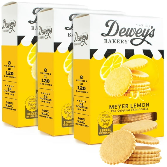 Dewey's Meyer Lemon VTF5 Moravian Style Cookie Thins, Fresh with Real ...