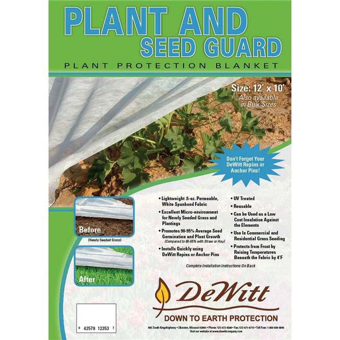Dewitt 060692 10 x 12 ft. Seed Guard Germination Blanket - Walmart.com