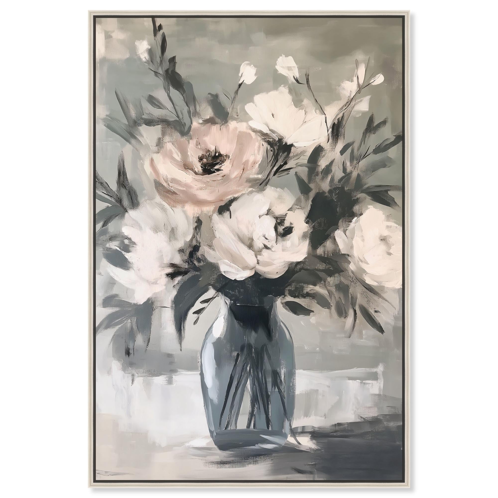 Dewy Petal Echo Canvas Luxury Floral Art by Art Remedy, Silver Frame, 16" x 24" - Walmart.com