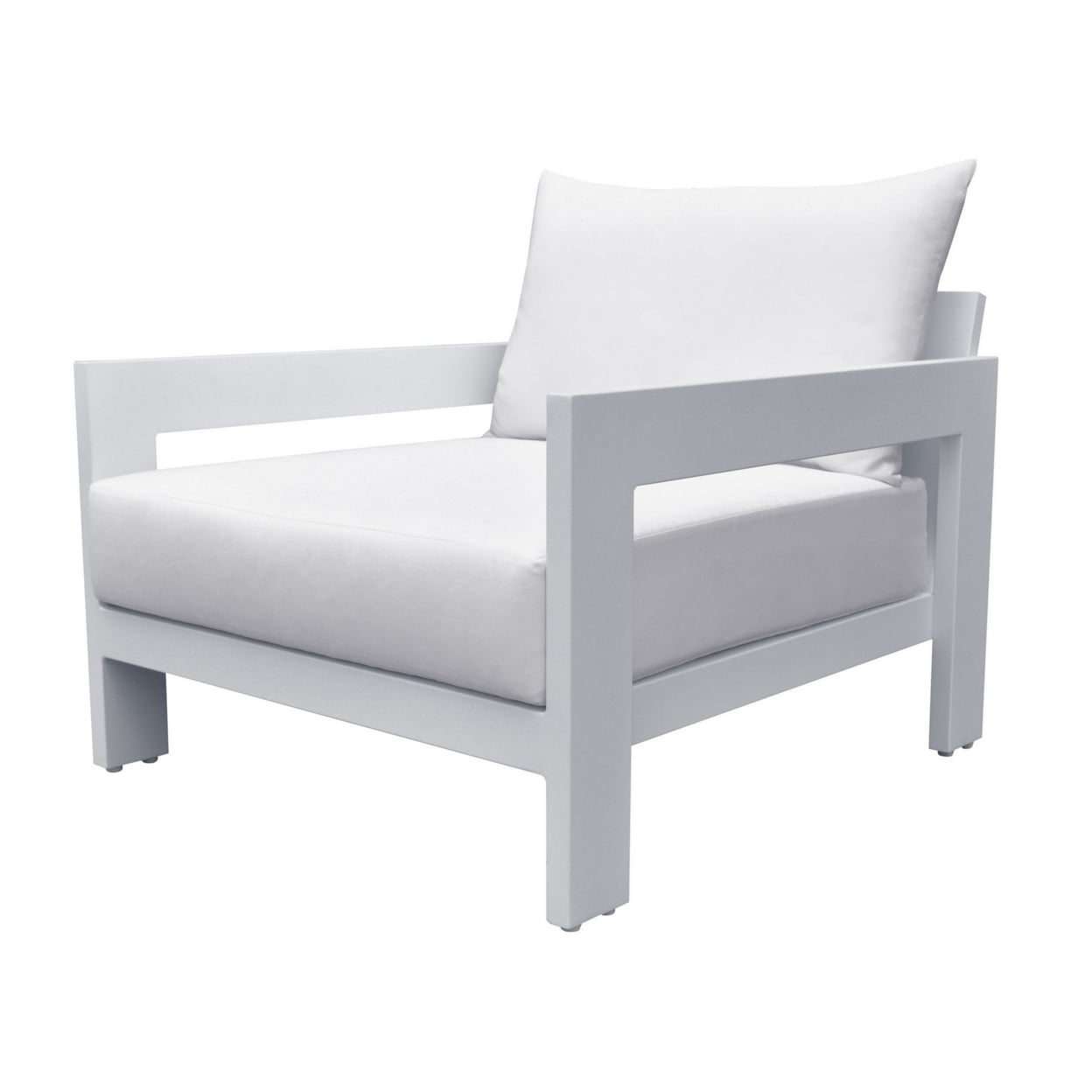 Dex 30 Inch Aluminum Outdoor Lounge Chair, Loose Pillow Back, Off White ...