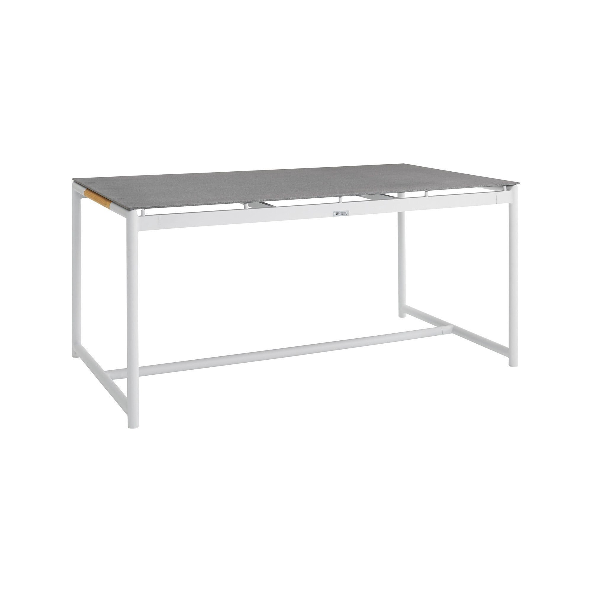 Dex 63 Inch Outdoor Dining Table, Rectangular, Teak Accents, Stone ...