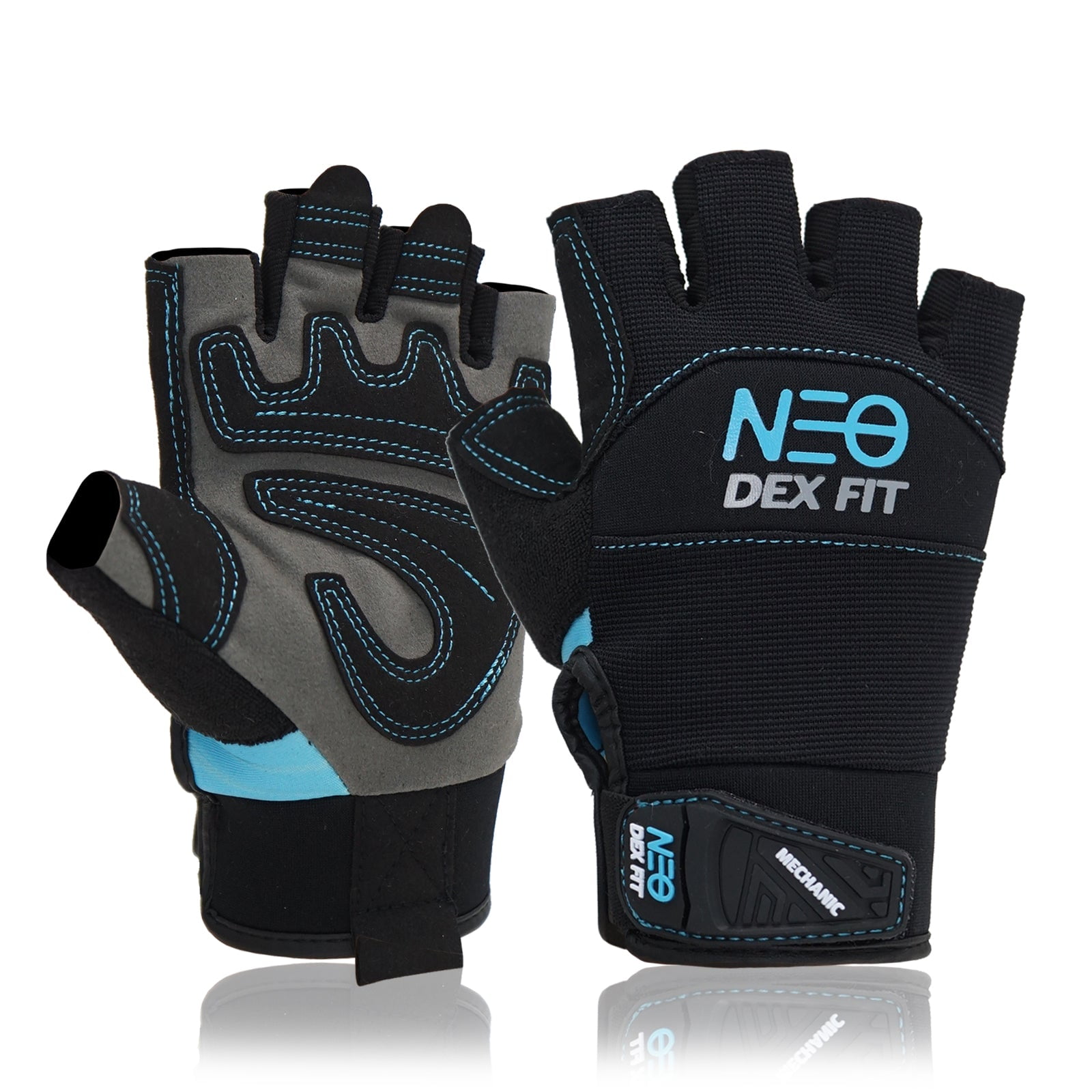 Dex Fit Mechanic Gloves MG310, Fingerless, Synthetic Leather, Small ...
