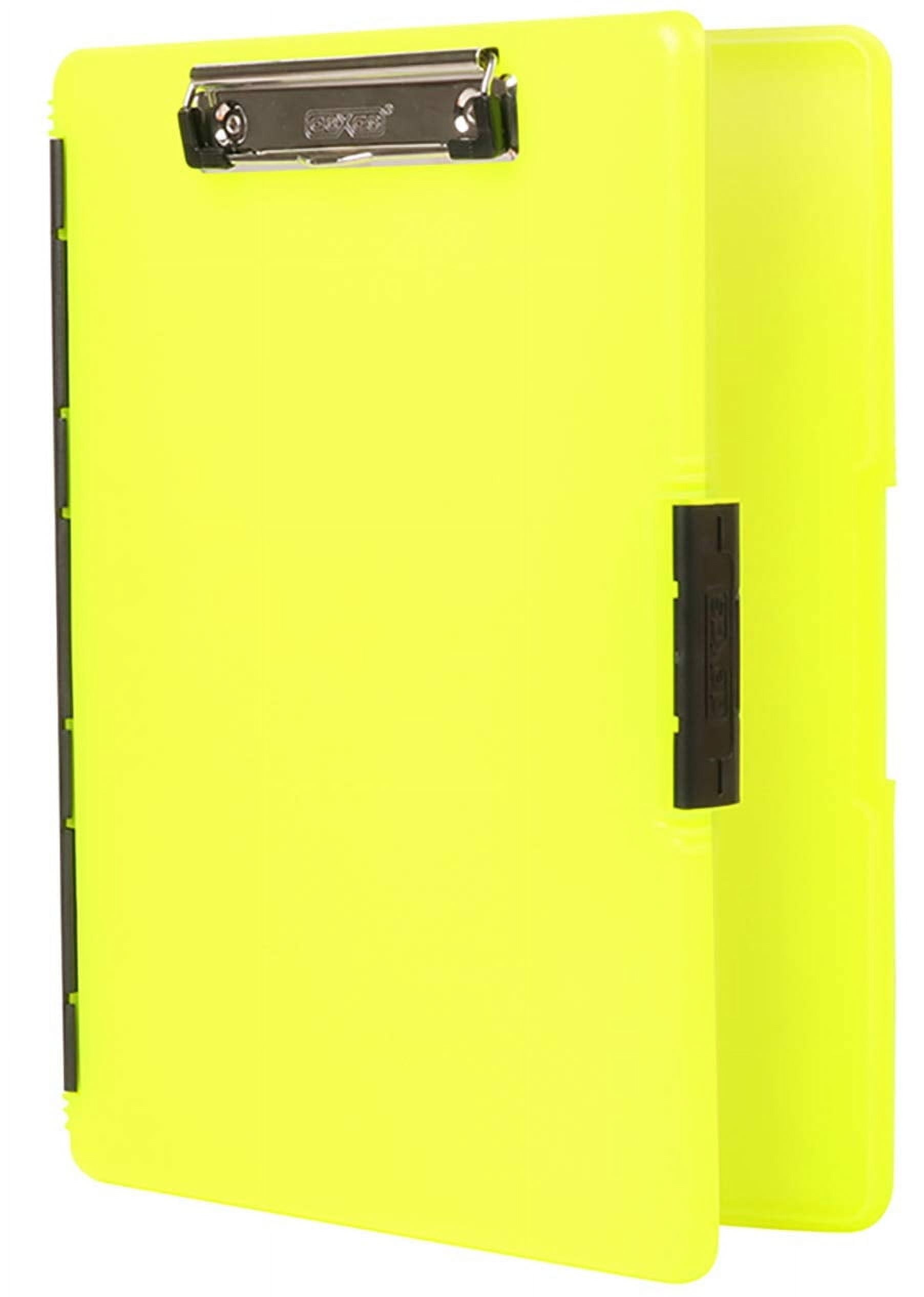 Dexas Slimcase 2 Plastic Clipboard with Storage and Side Opening, Neon ...