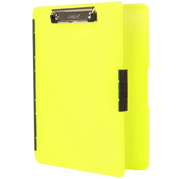 Dexas Slimcase 2 Plastic Clipboard with Storage and Side Opening, Neon ...