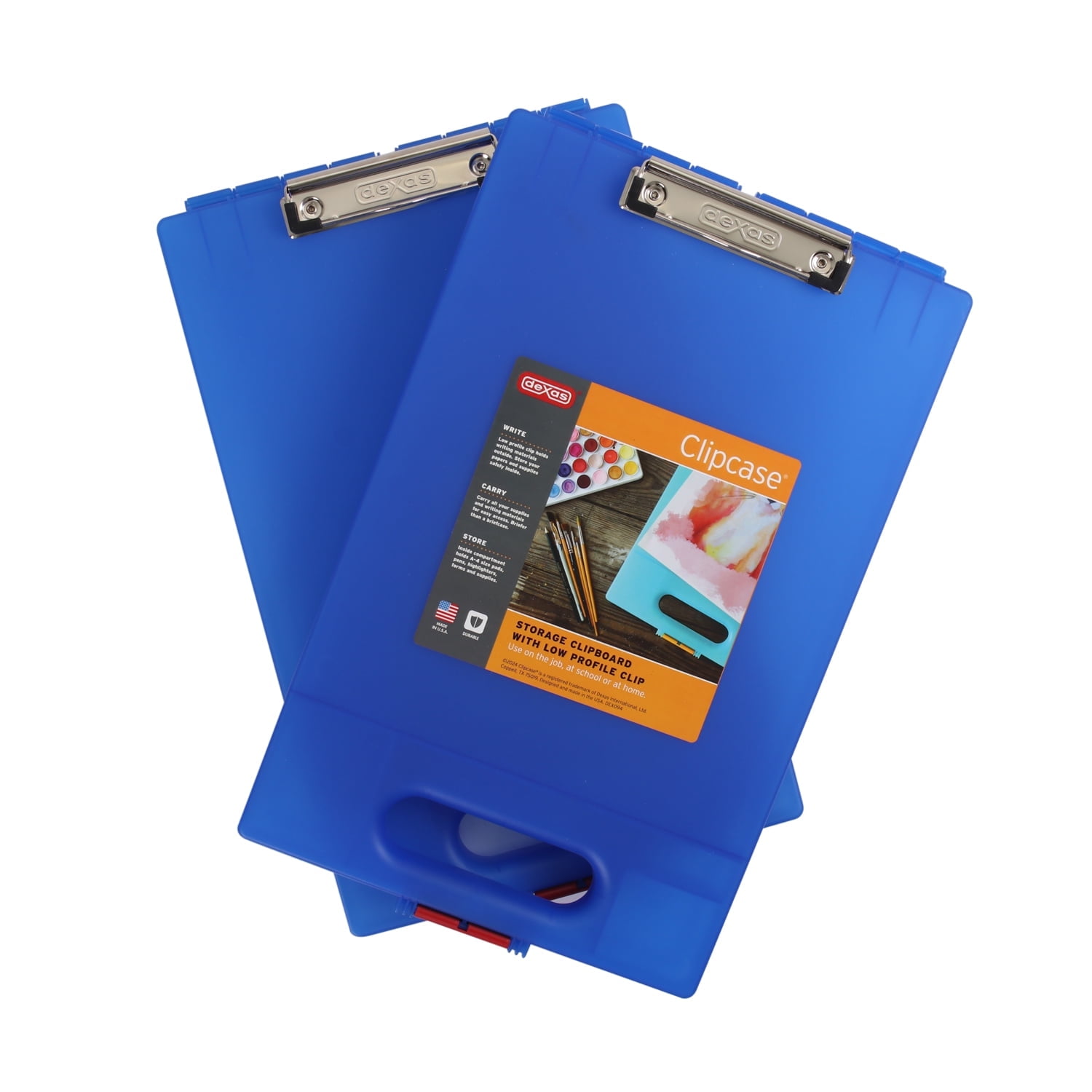 Dexas Clipcase Storage Clipboard with Handle, Set of Two, Royal Blue ...