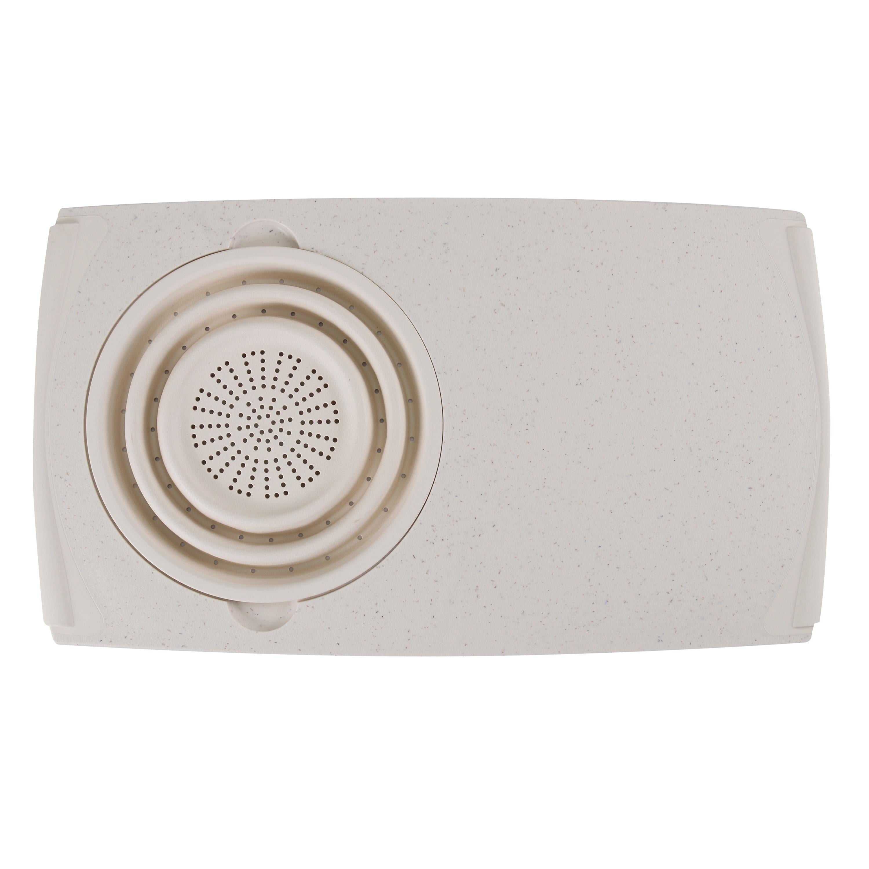 Dexas Over-the-Sink Flax Cutting Board with Collapsible Colander, 11.5 ...