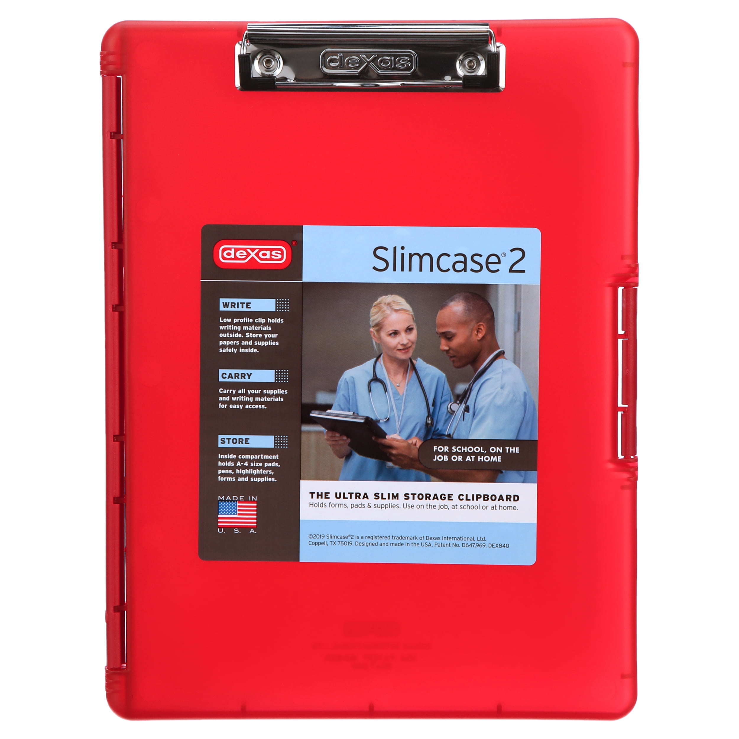 Dexas Slimcase® 2 Clipboard, 3517-AWM2 - Red in Color, Holds Note Paper - A4 Paper Size ...