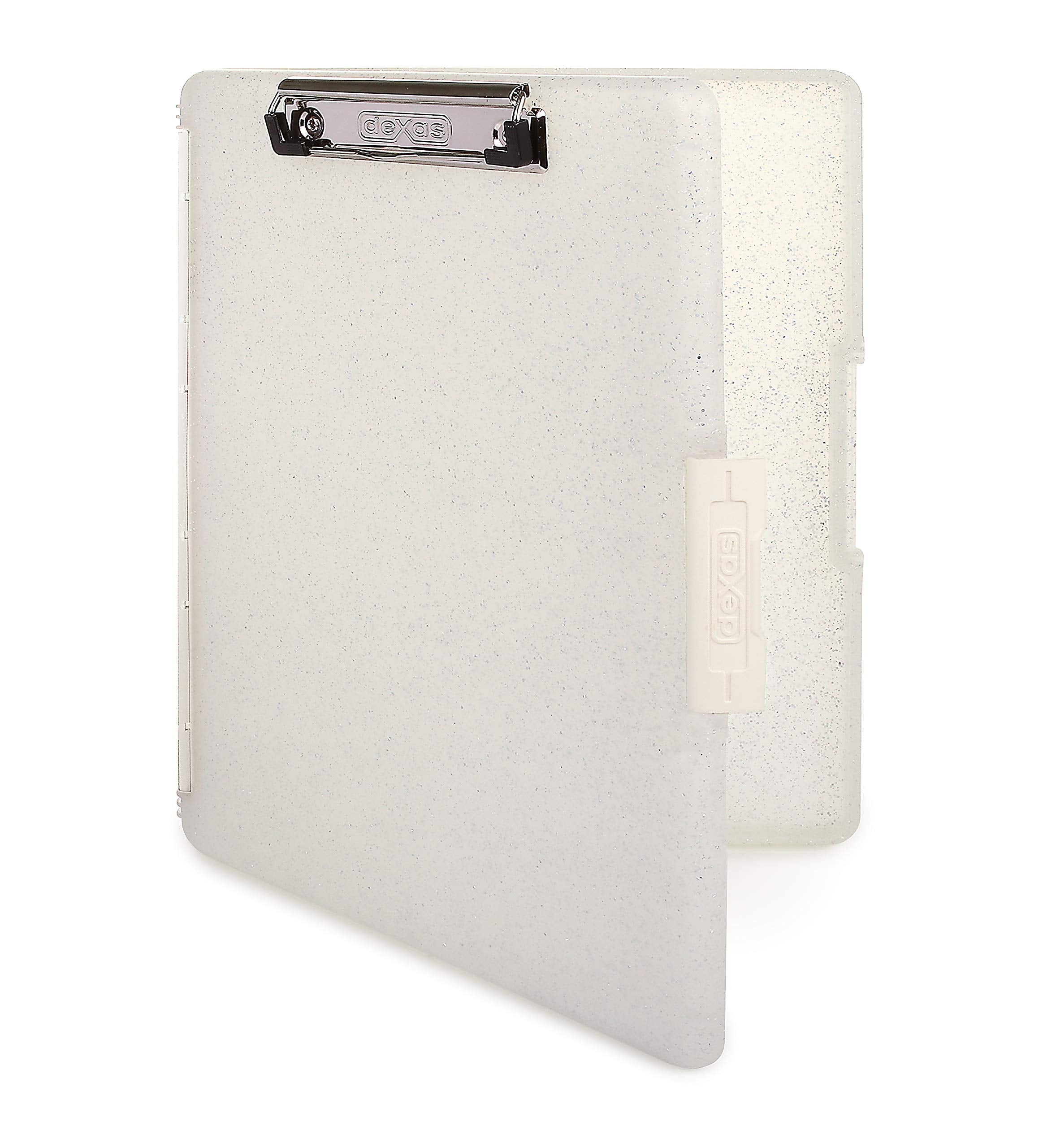 Dexas Slimcase 2 Plastic Clipboard with Storage and Side Opening, Glitter with White Clips ...