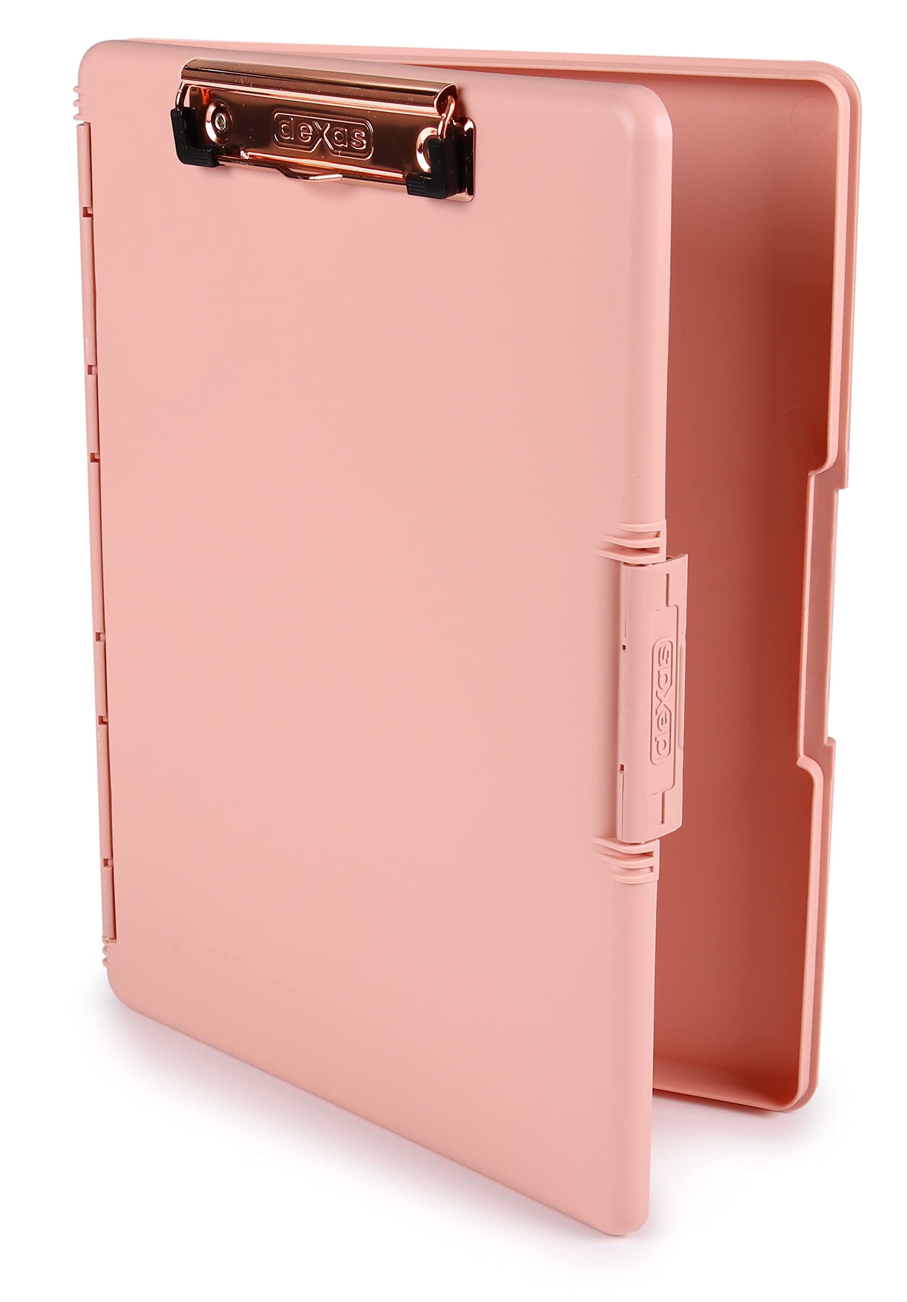 Dexas Slimcase 2 Plastic Clipboard with Storage and Side Opening, Blush Pink with Rose Gold Clip ...