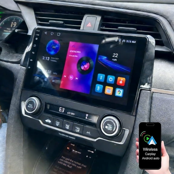 Wireless CarPlay Android Auto 4+64G Car Stereo Radio for Honda Civic ...