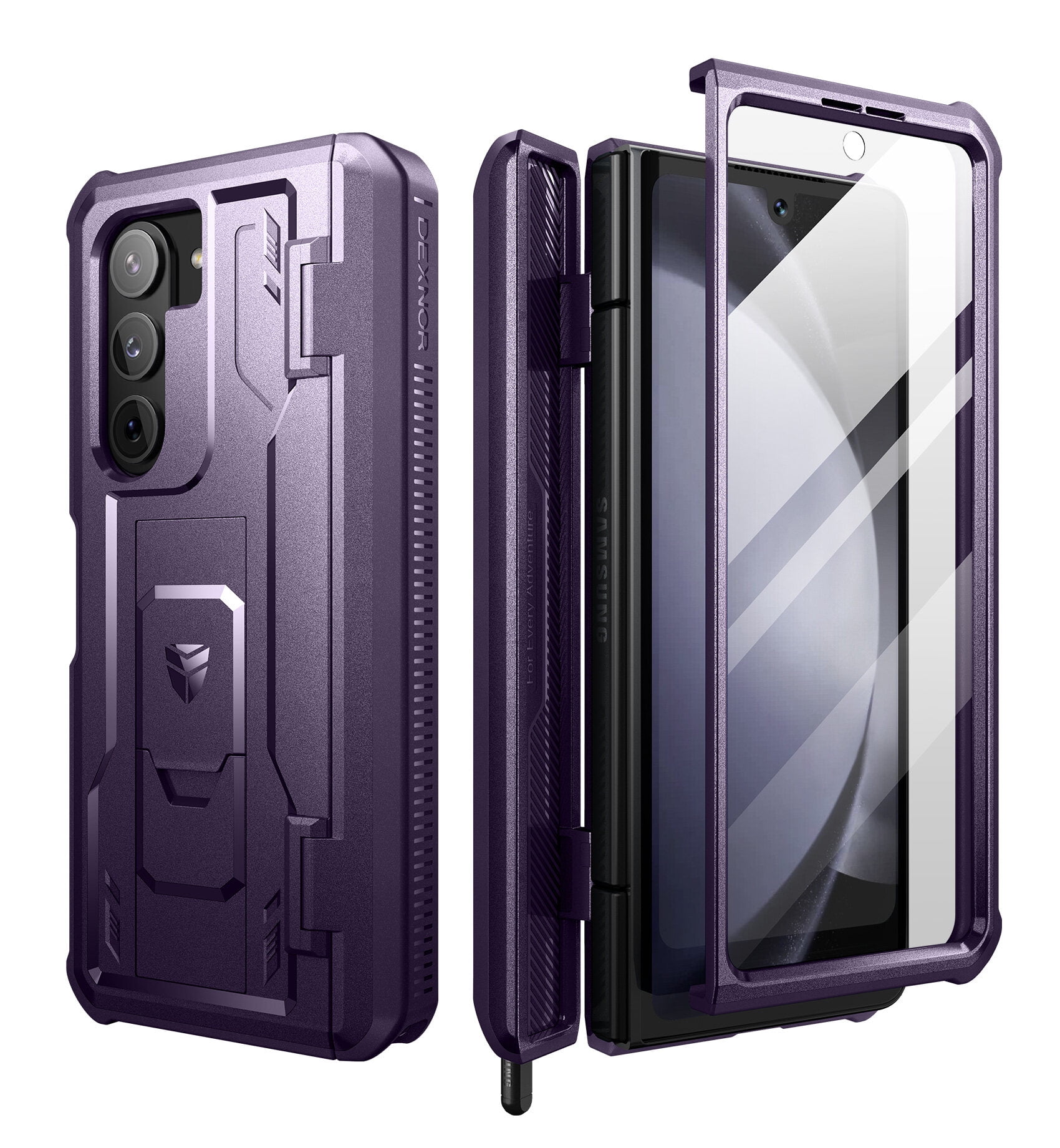 Dexnor Case for Galaxy Z Fold 5, Rugged Bumper, Shockproof, Screen ...