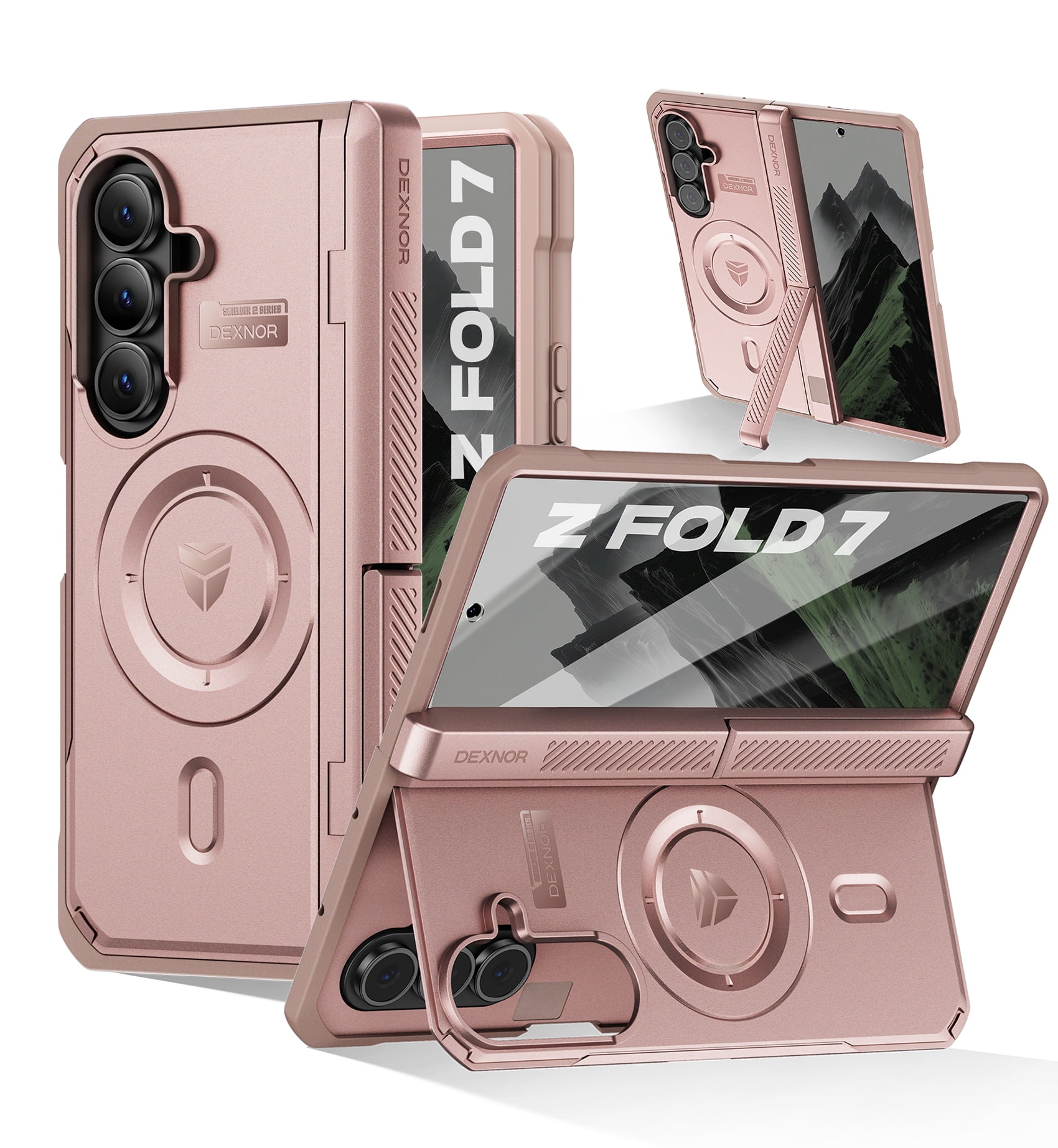Dexnor Magnetic Case for Samsung Galaxy Z Fold 7 with Dual Kickstands ...
