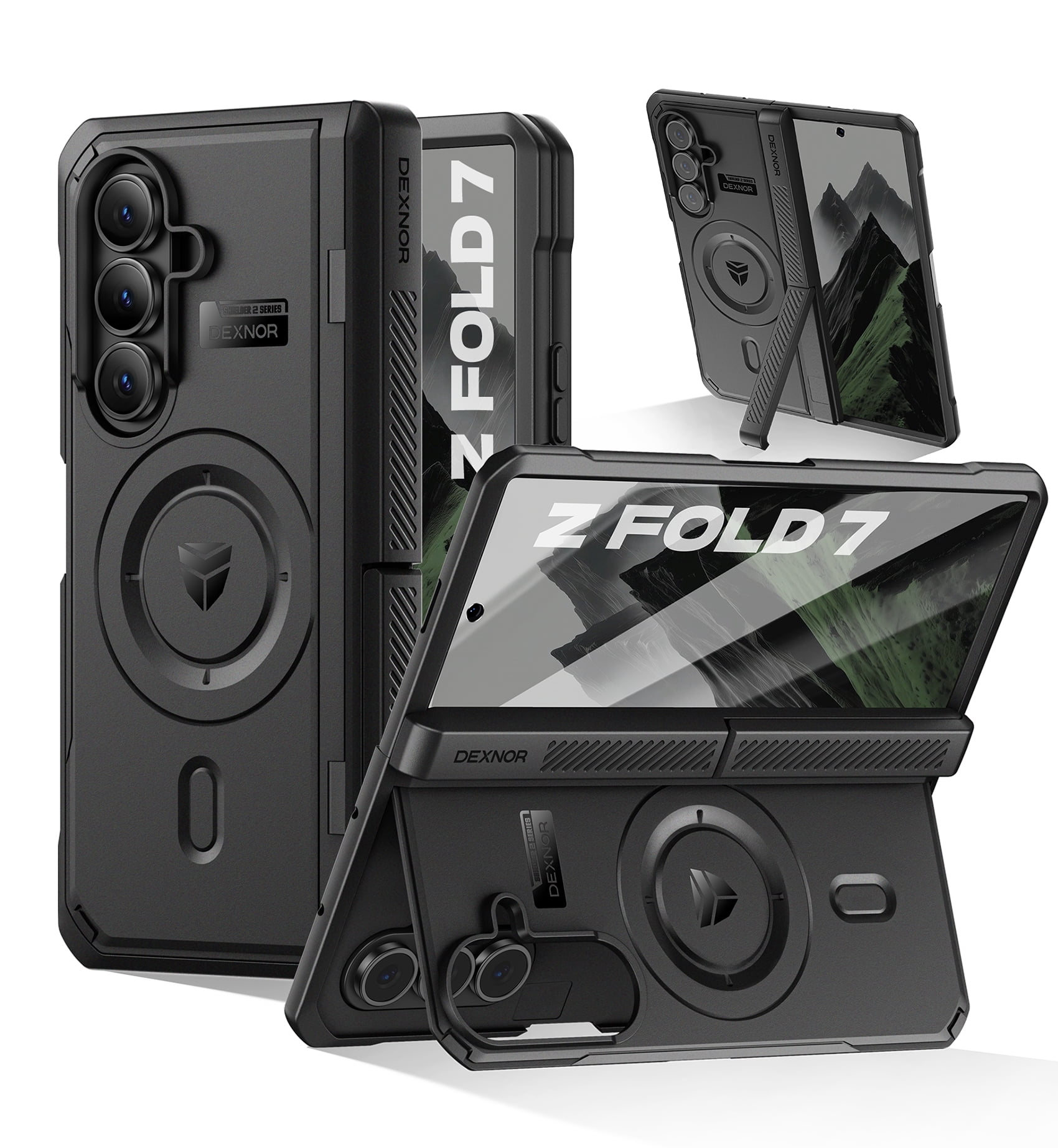 Dexnor Magnetic Case for Samsung Galaxy Z Fold 7 with Dual Kickstands ...