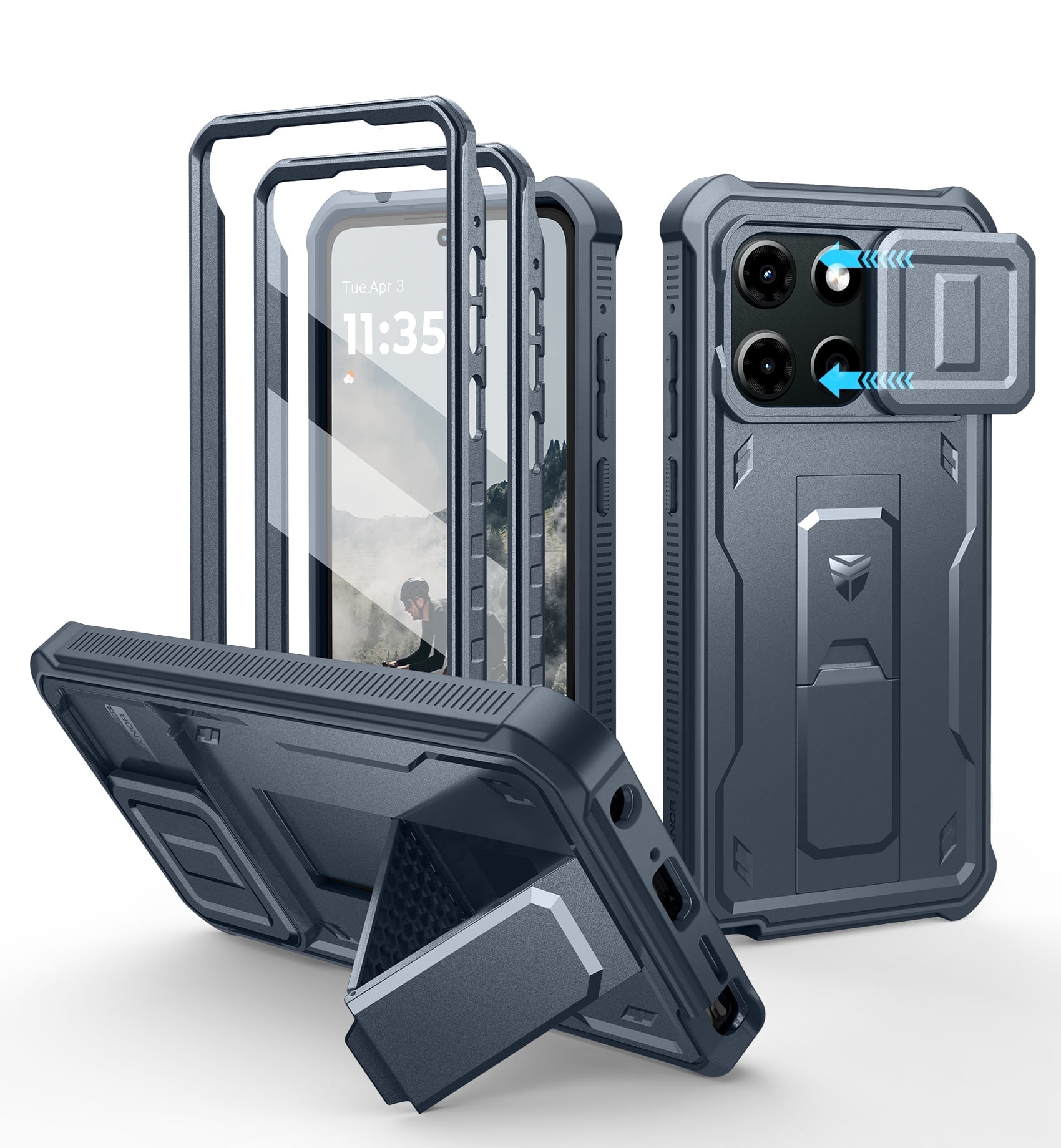 Dexnor for Motorola Moto G Stylus 5G 2025 Phone Case, [2 Front Frame] [Bulit-in Slide Camera ...